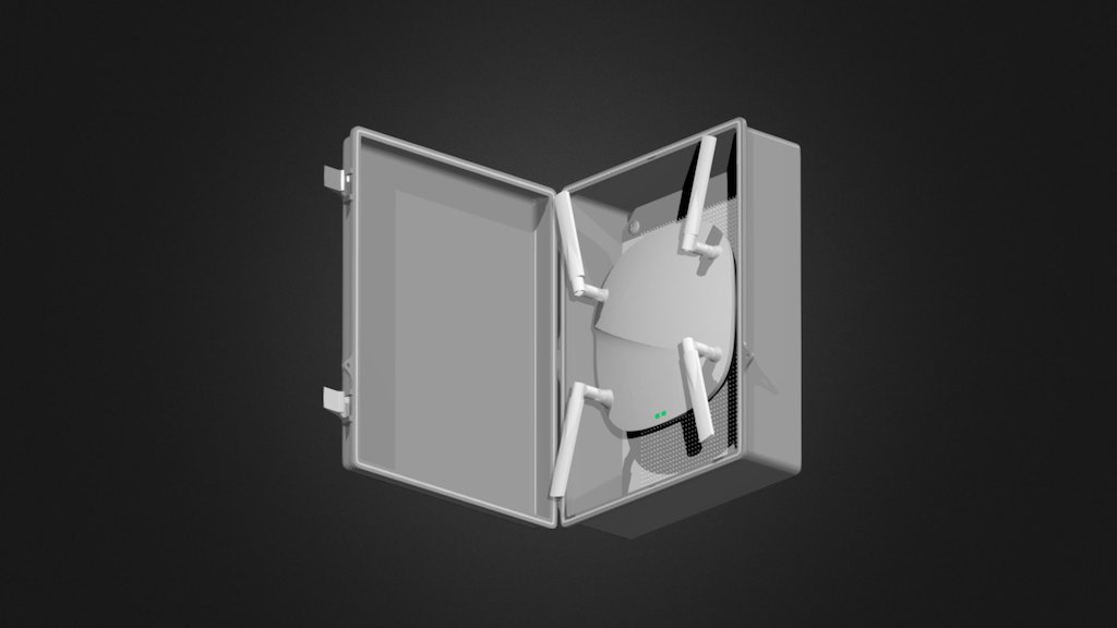 Model 1024 Series with Aruba Networks AP-334 - 3D model by Oberon, Inc ...