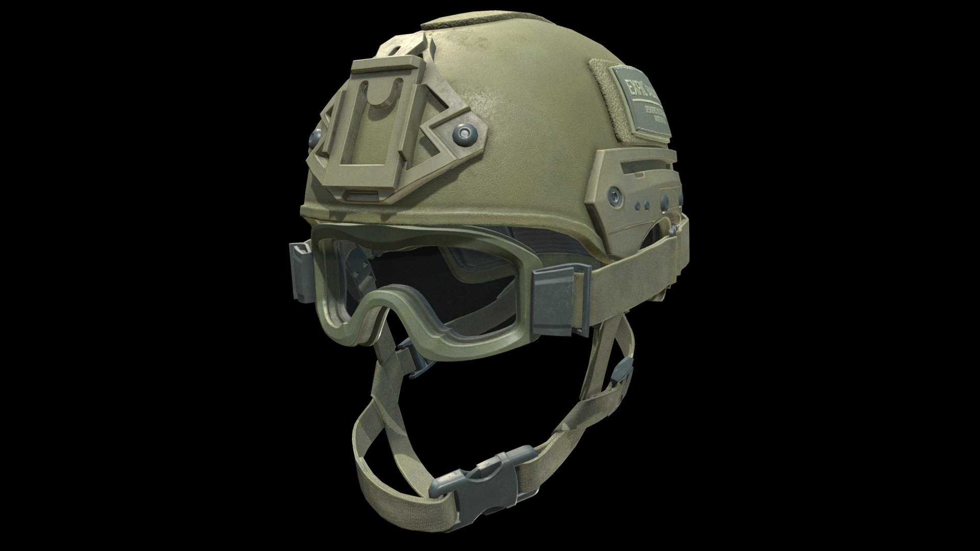 Exfil Ballistic Helmet With Goggles - Buy Royalty Free 3D model by ...