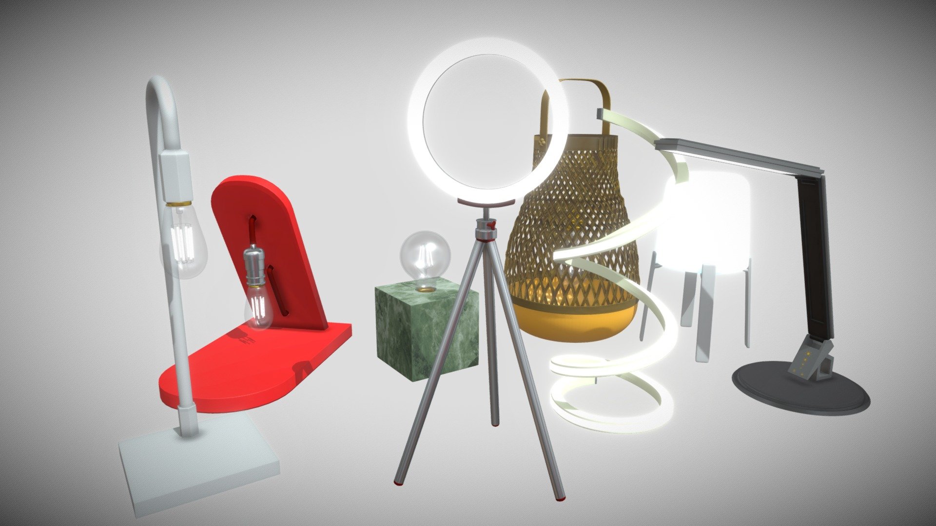 LED Lamps - Architectural Interior Design - Buy Royalty Free 3D model ...