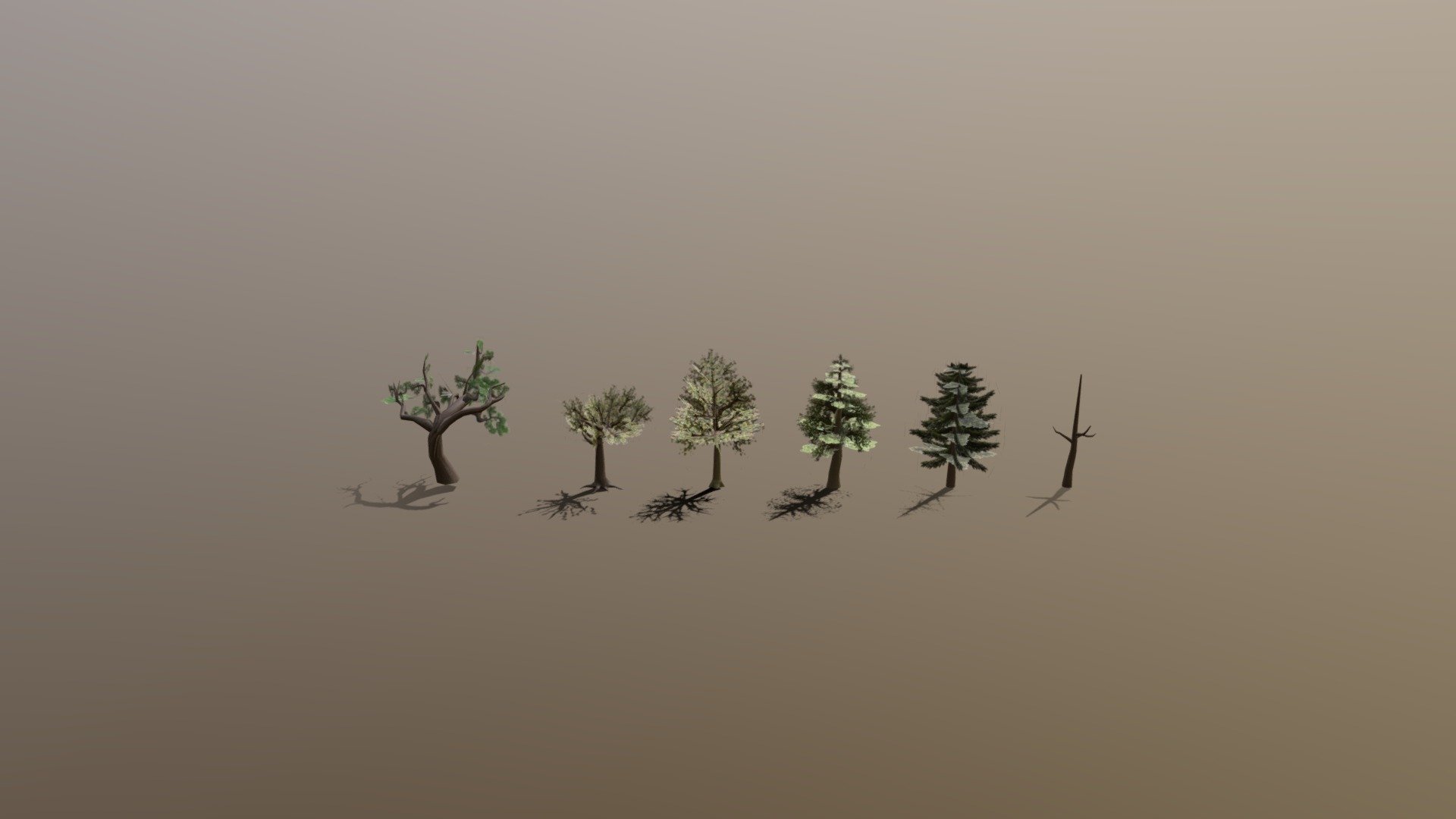 Variations of mid poly trees - 3D model by TiagoDSP [a76d216] - Sketchfab