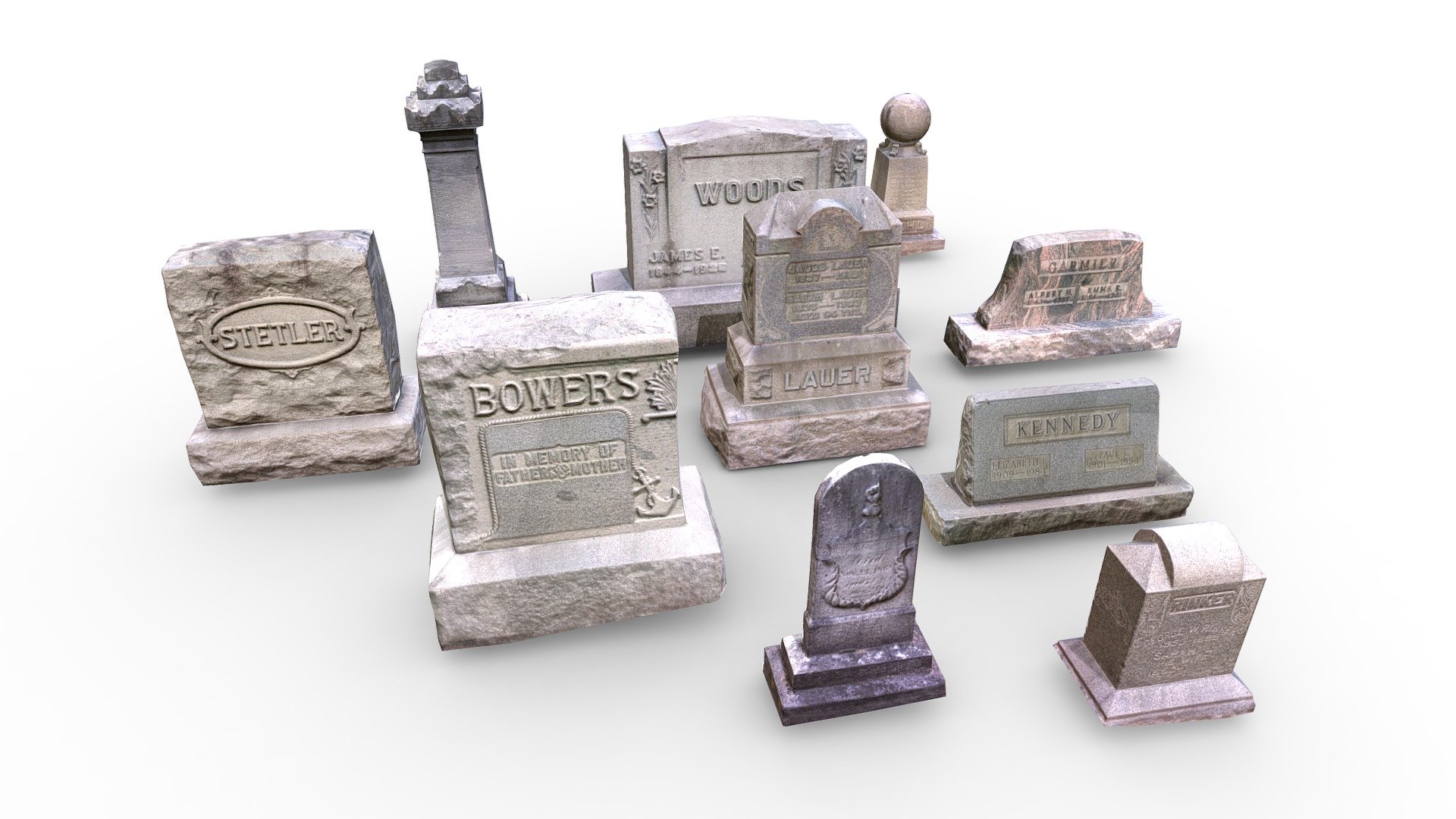 Gravestones Asset Pack (Game Ready / 2K PBR) - Buy Royalty Free 3D ...