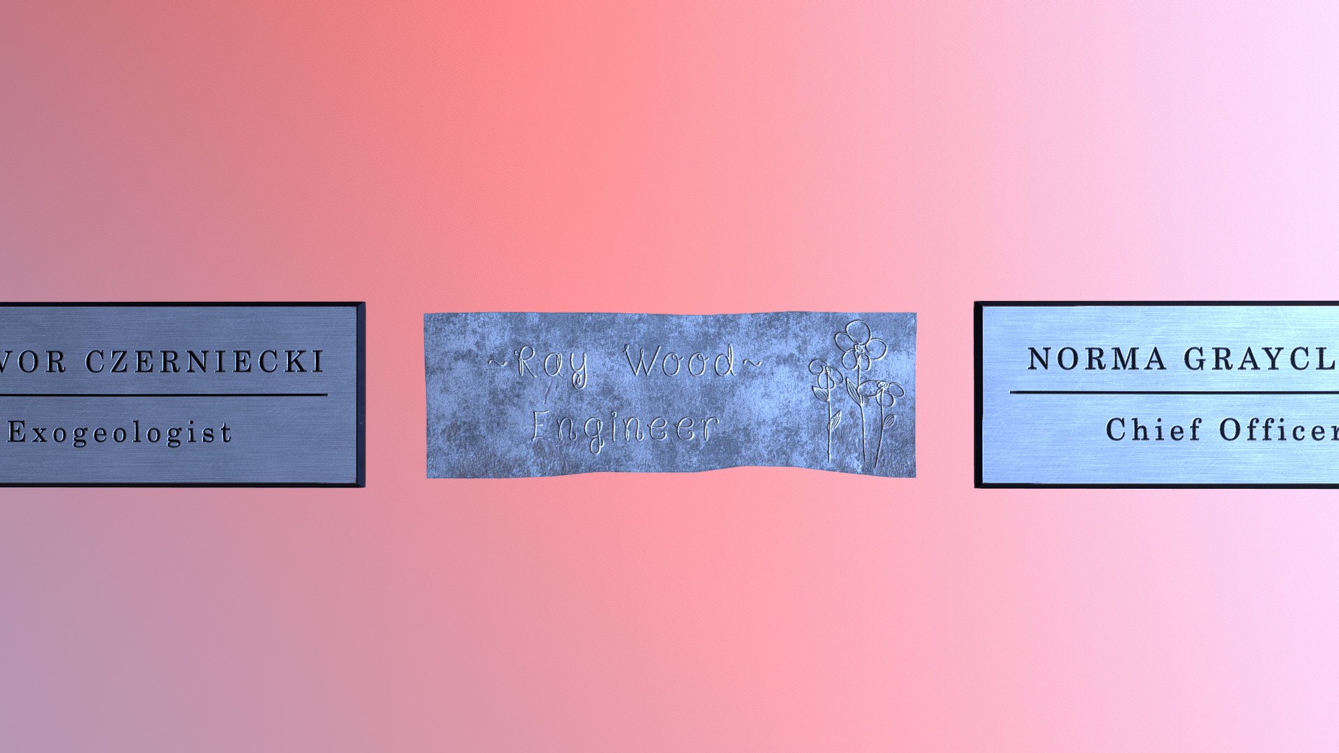 Character Nameplates - 3D model by angelmarieturan [a77263c] - Sketchfab