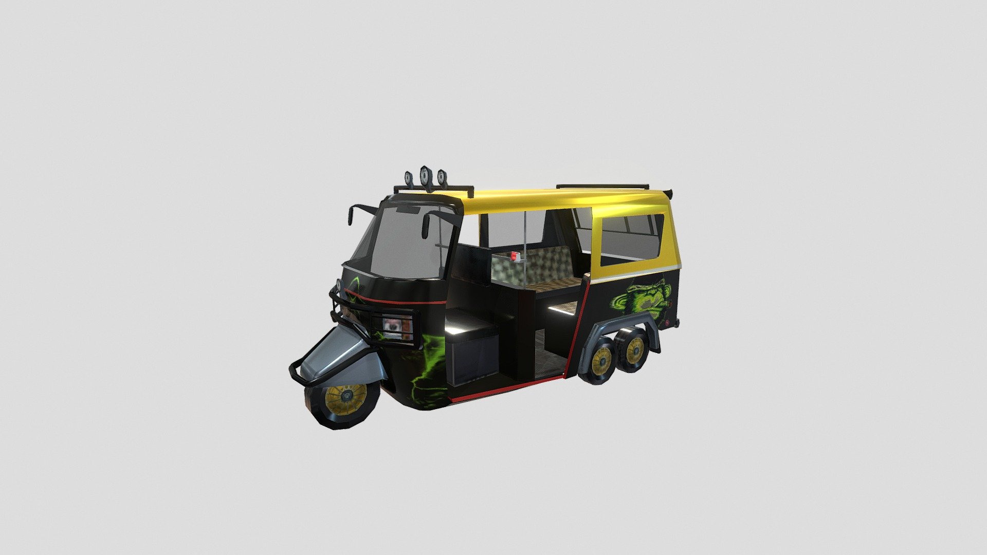 Low poly tuk tuk Rickshaw - 3D model by Wali Hassan (@Wali-Hassan ...