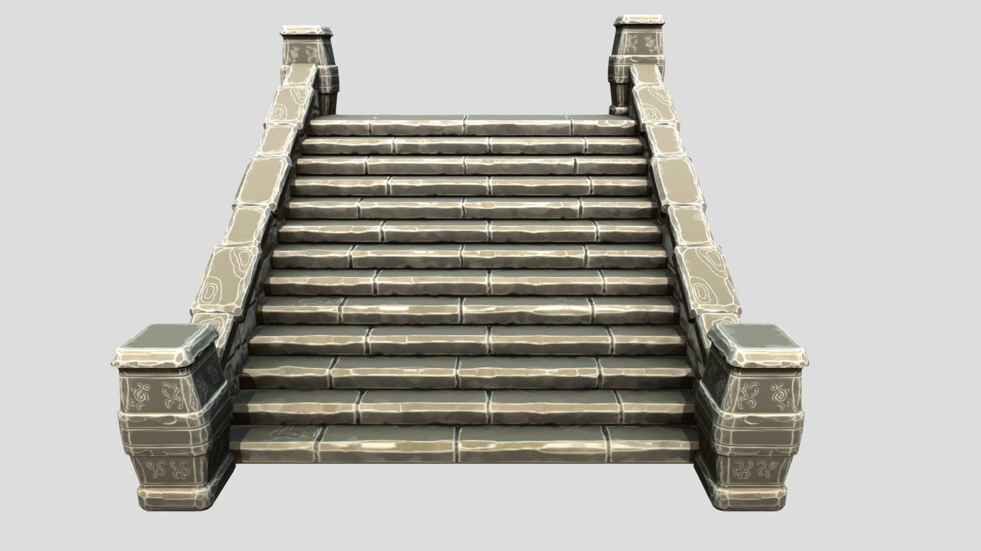 Stylized Large Stone Stairs - 3D model by ripchan [a777905] - Sketchfab