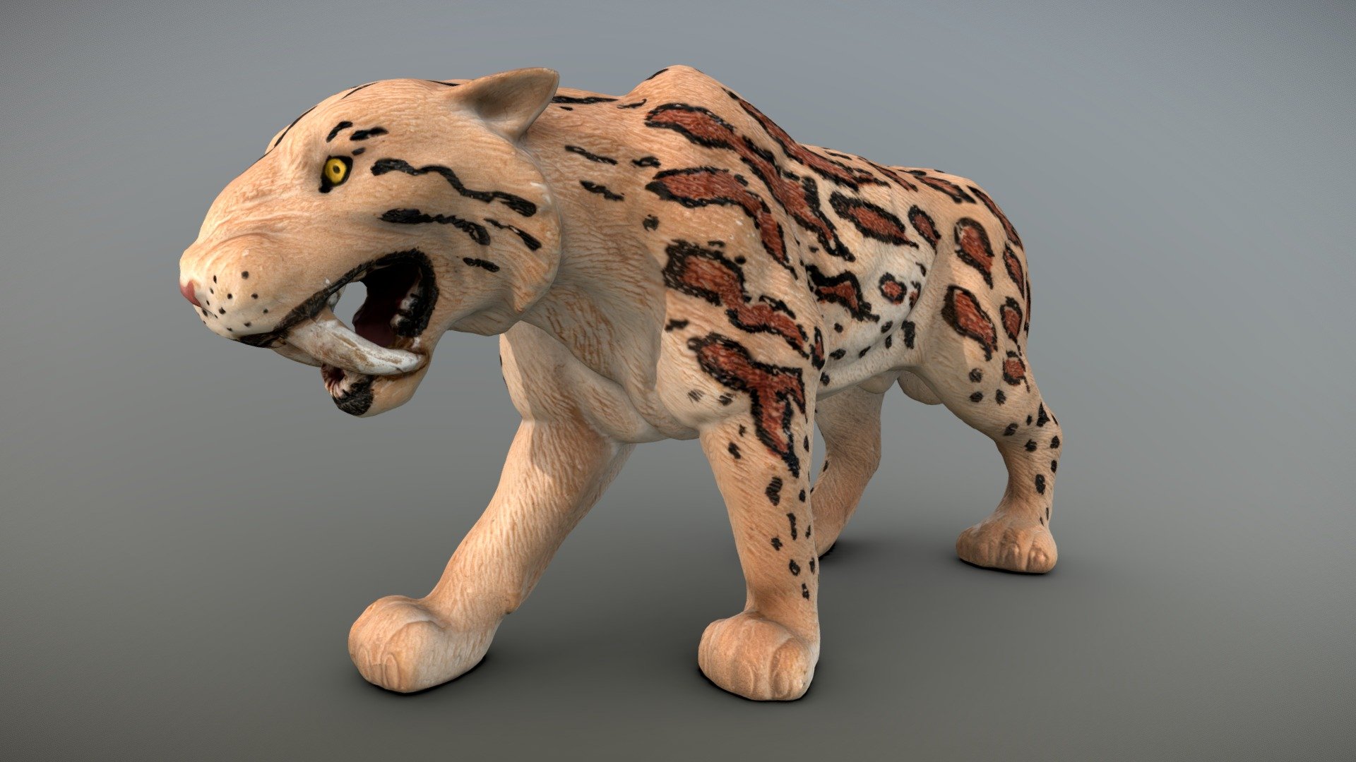 Sabertooth figure - 3D model by donlk [a77f91a] - Sketchfab