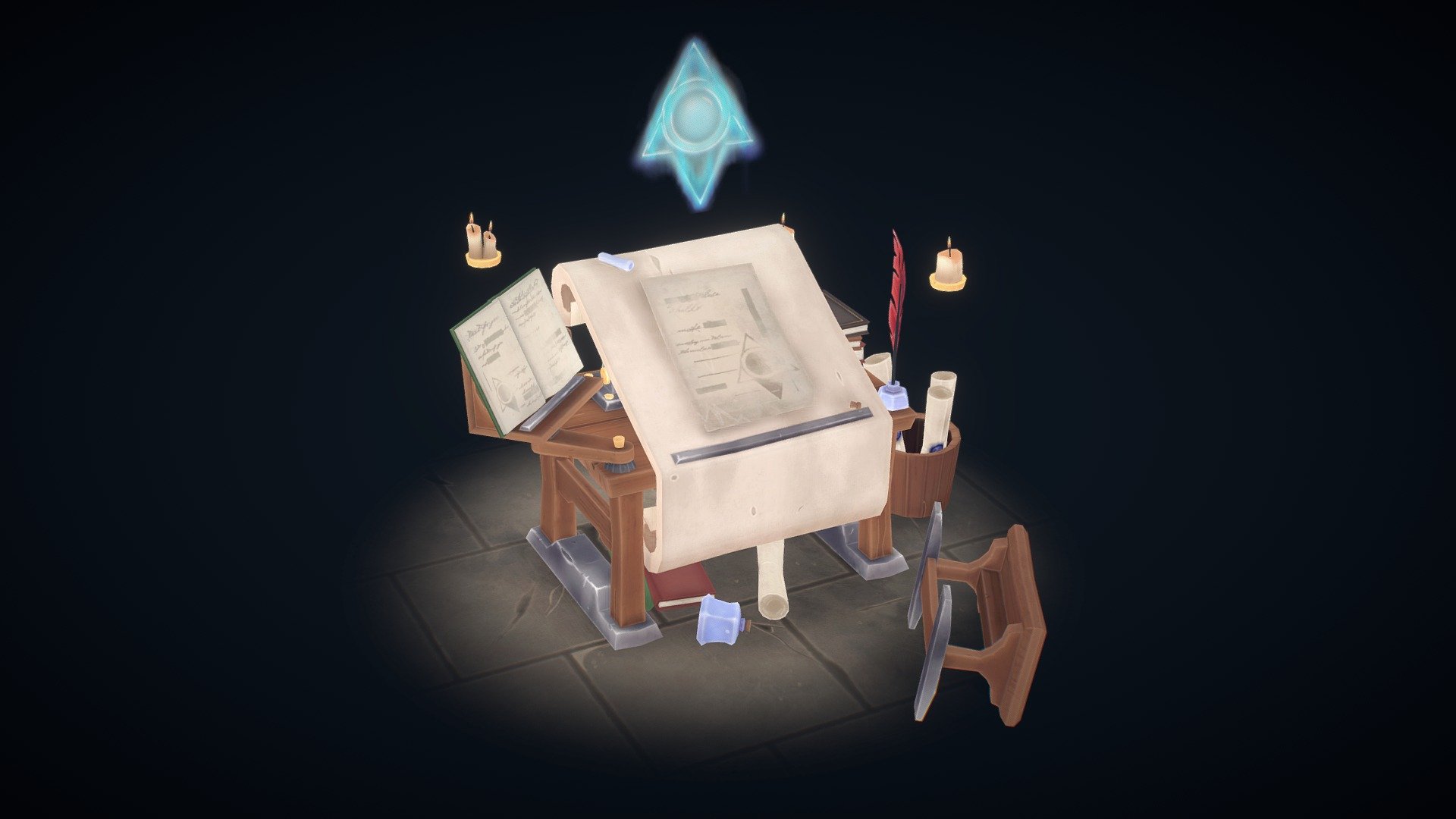 Spellbound Desk - 3D model by rp3d_ [a78374c] - Sketchfab