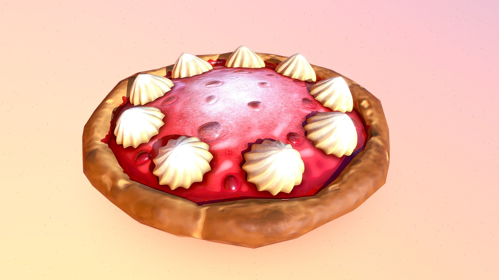 Strawberry pie - 3D model by Forel" (@Forel_l) [a788ae5] - Sketchfab