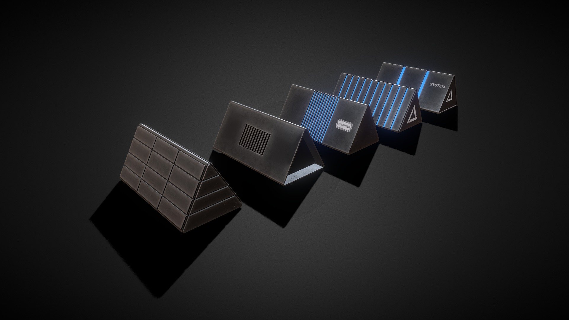 Sci- Fi Triangle Box Metal (Part One) - Buy Royalty Free 3D model by Md ...