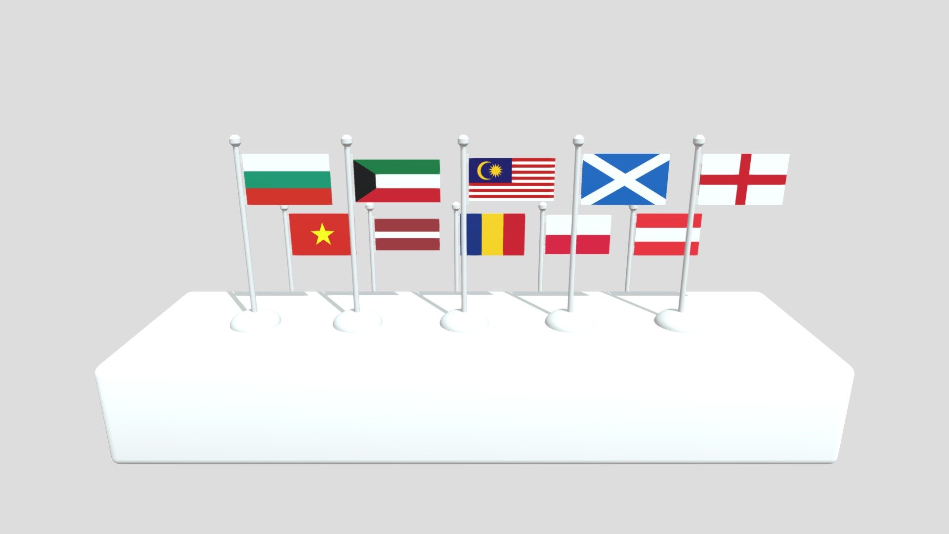 Flag And Pole Collection 4 - Buy Royalty Free 3D model by Philip Storm ...