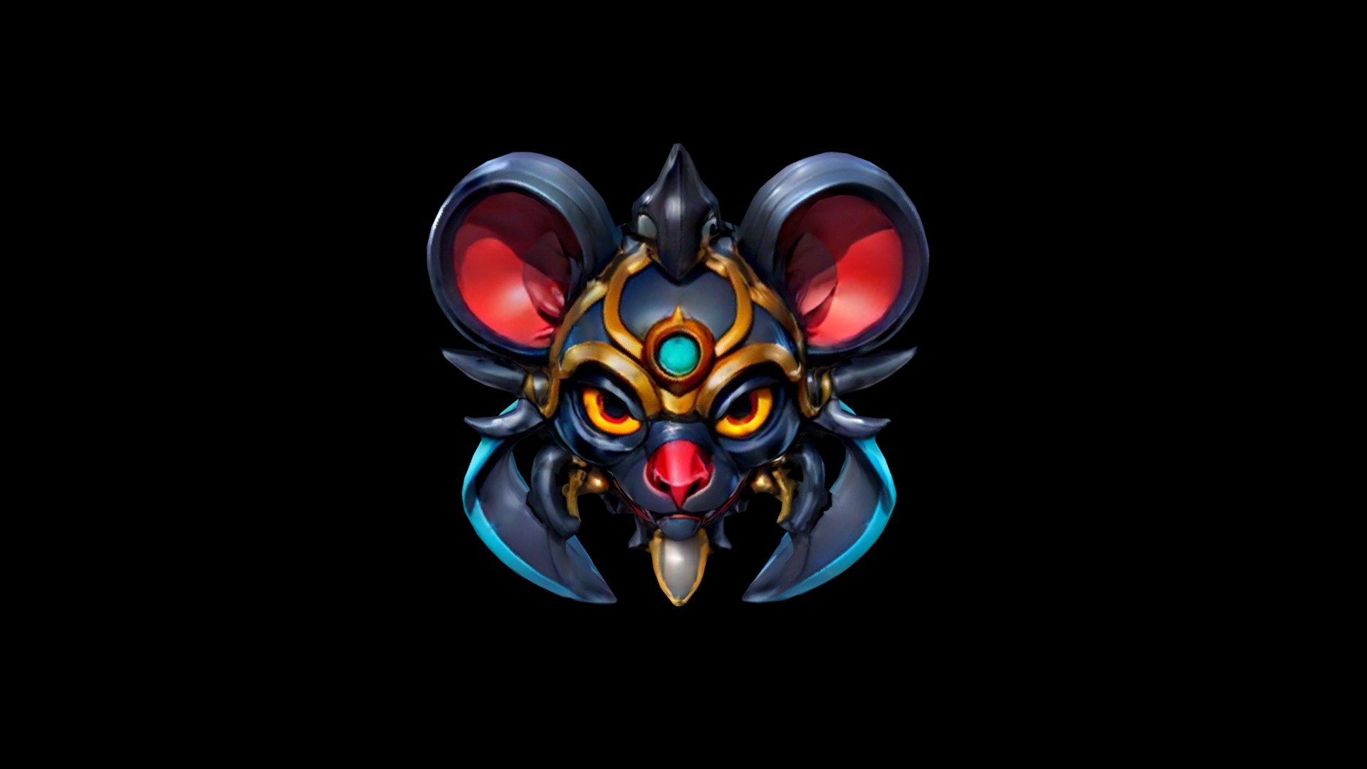 A digital drawing of a mouse head wearing a helm - Download Free 3D ...