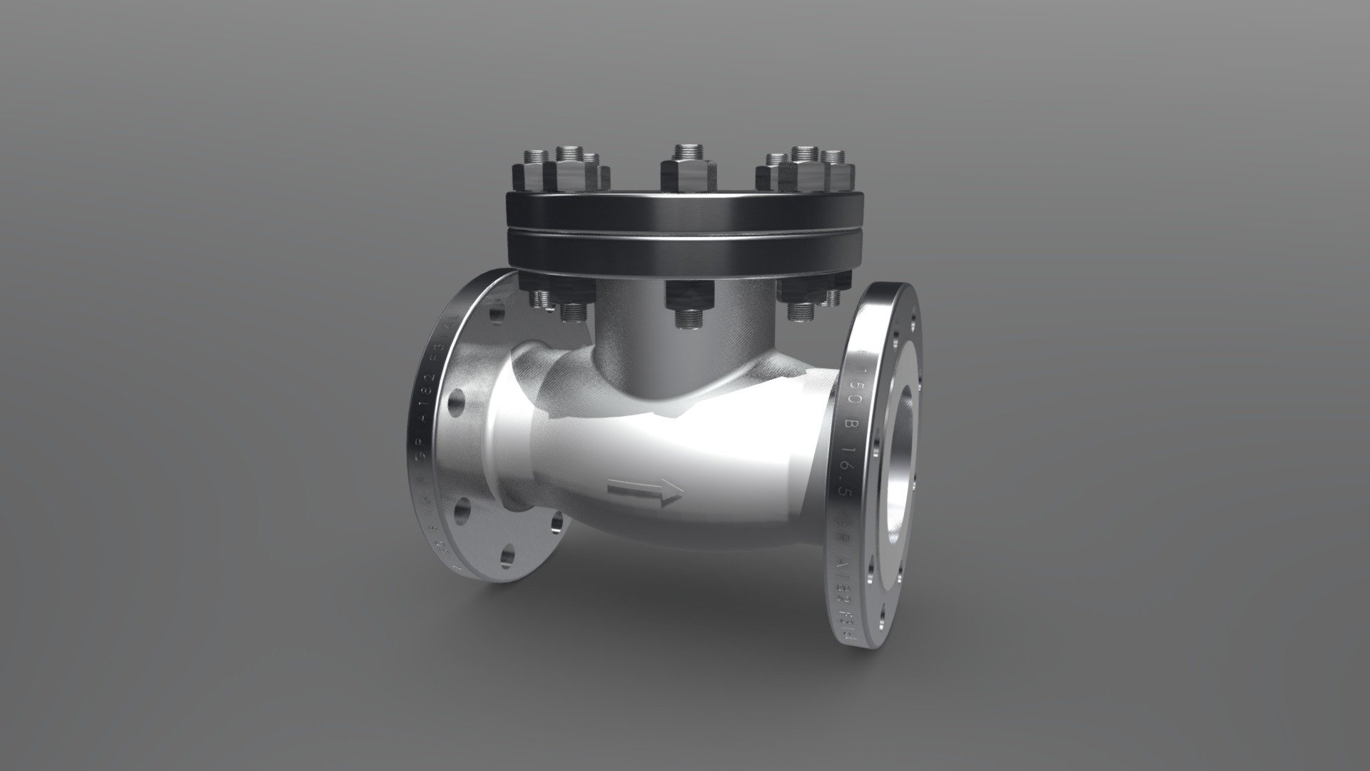 Flanged Check Valve With Marking - 3D model by logisequence [a7b3545 ...