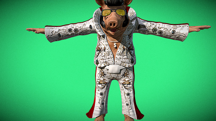 Elvis Pig - 3D model by dauz [a7bc674] - Sketchfab