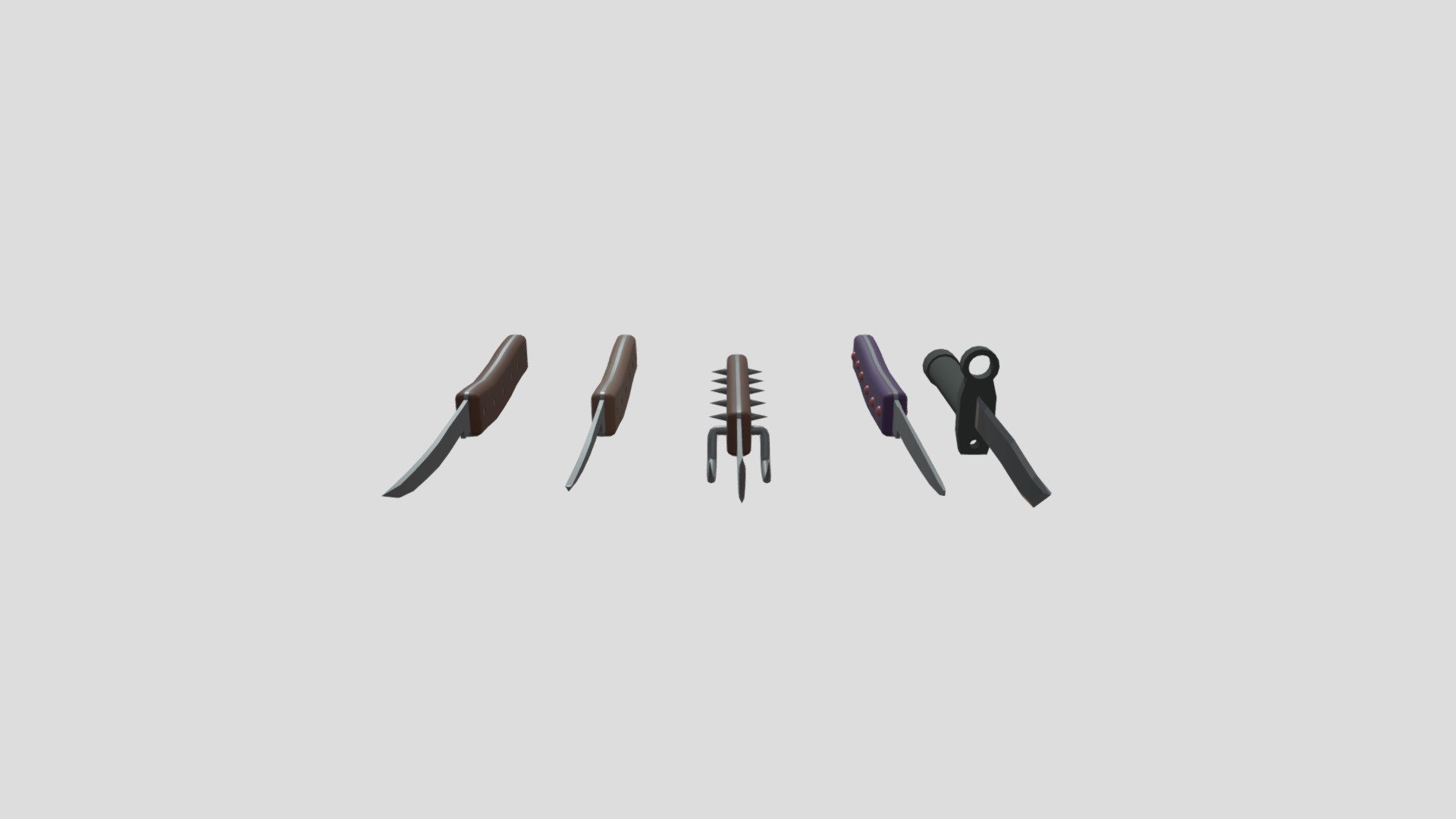 5 Variants of a knife homework - Download Free 3D model by Yerkebulan ...