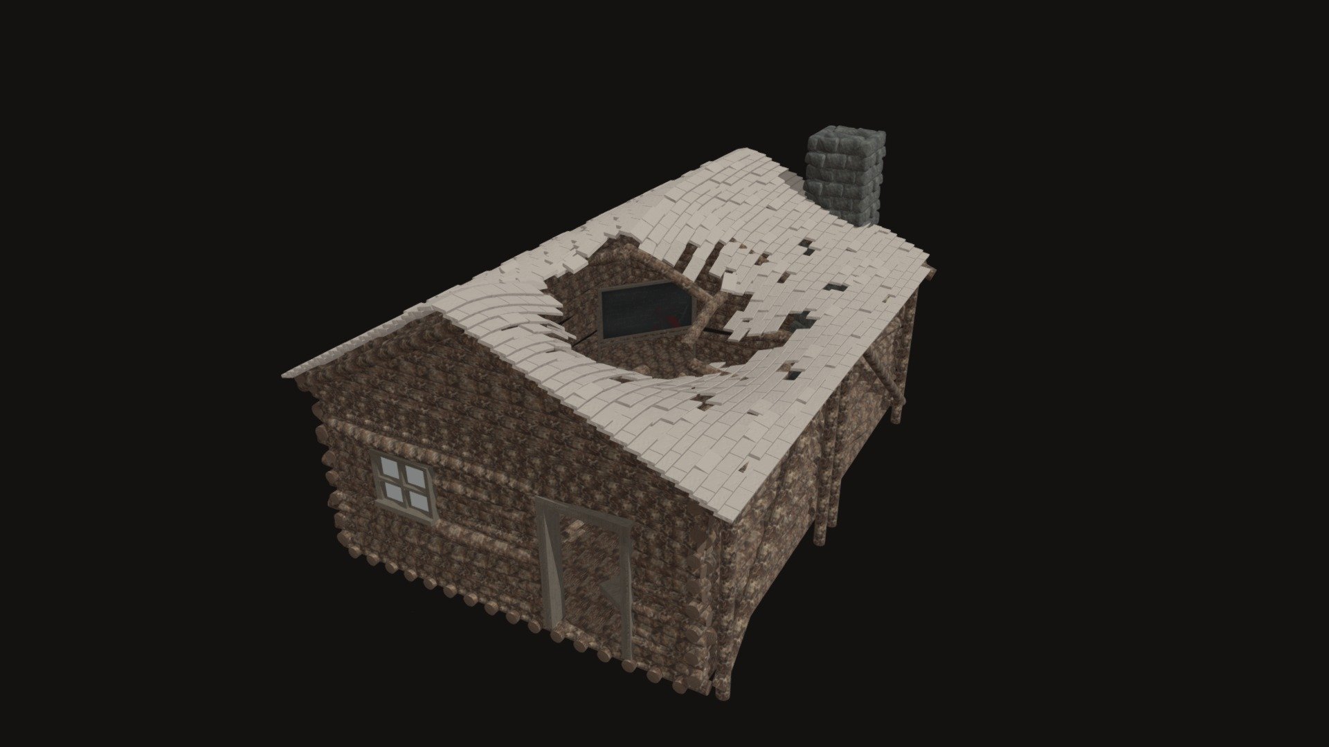Abandon Cabin Project (broken roof) - Download Free 3D model by ...