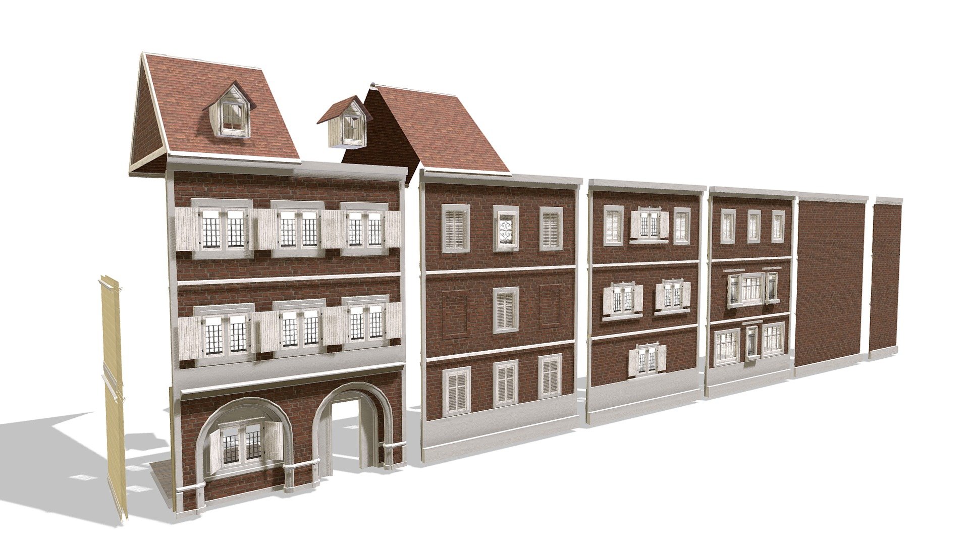 Modular Georgian Houses / Builidings - Buy Royalty Free 3D model by ...