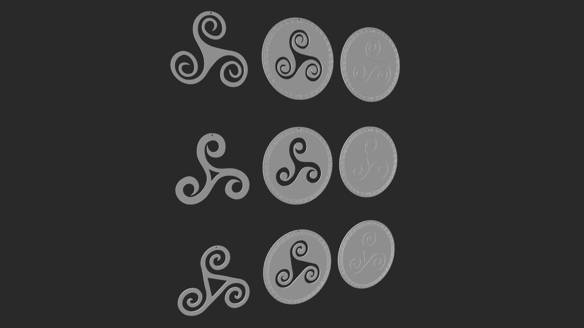 Triskelion Wall Decoration - 3D Print - Buy Royalty Free 3D model by ...