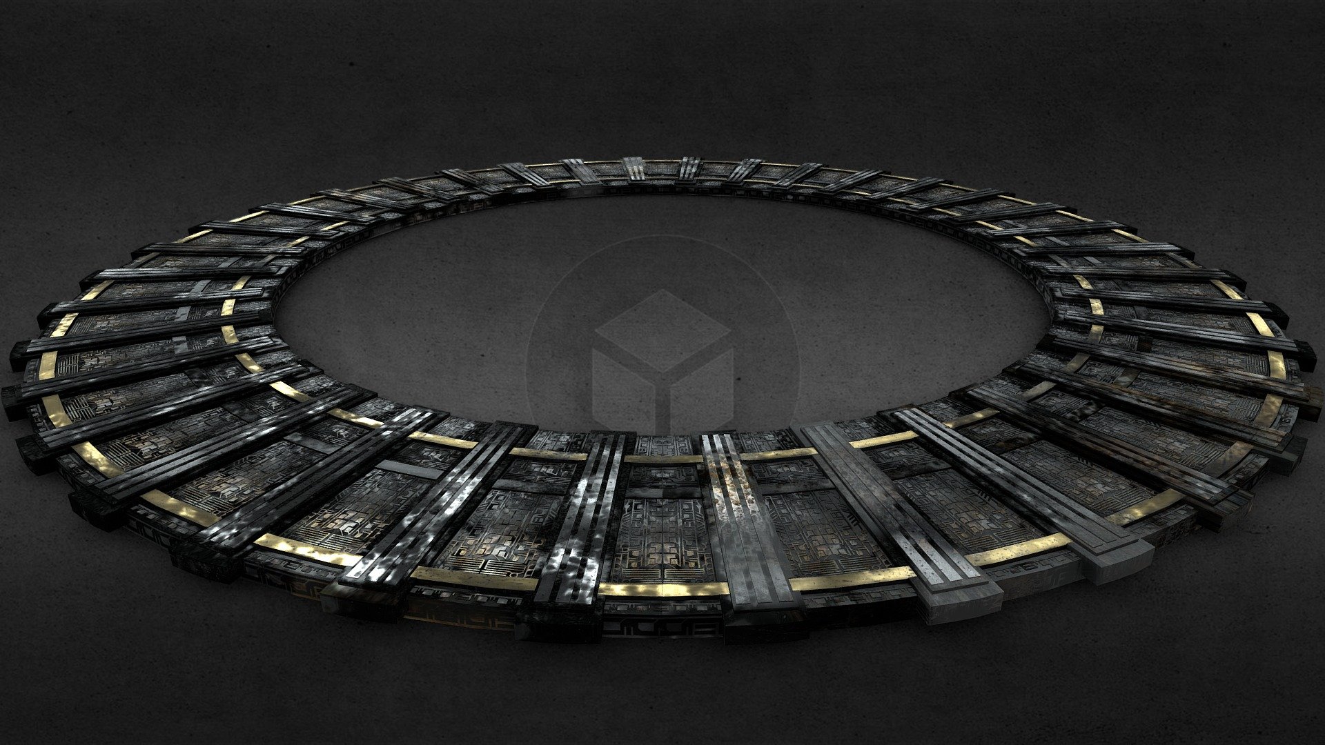 Goa'uld ring platform v1 burned (Low poly) - Download Free 3D model by ...