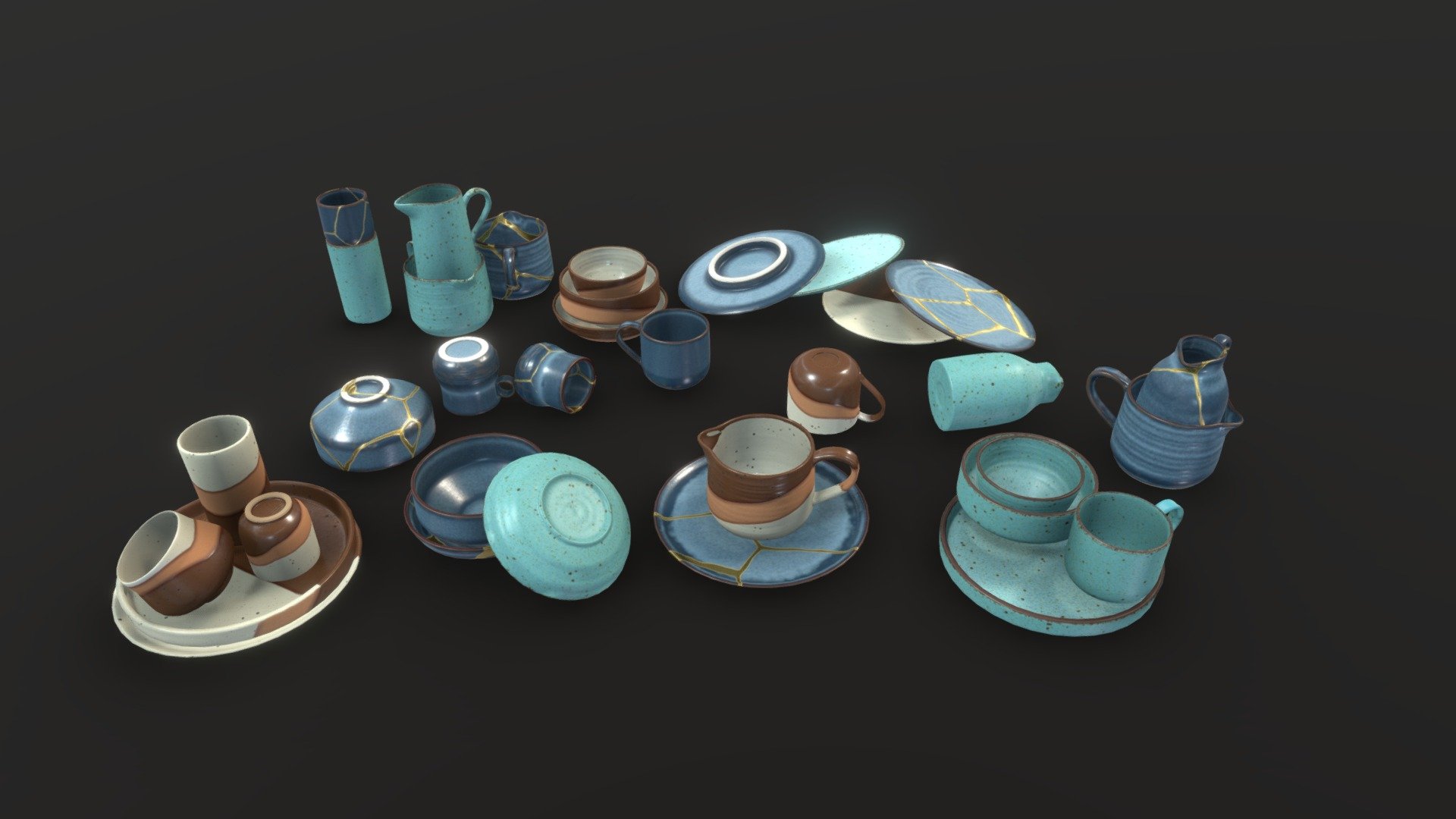 Earthenware Ceramics Pack - Buy Royalty Free 3D model by Wren Mason ...