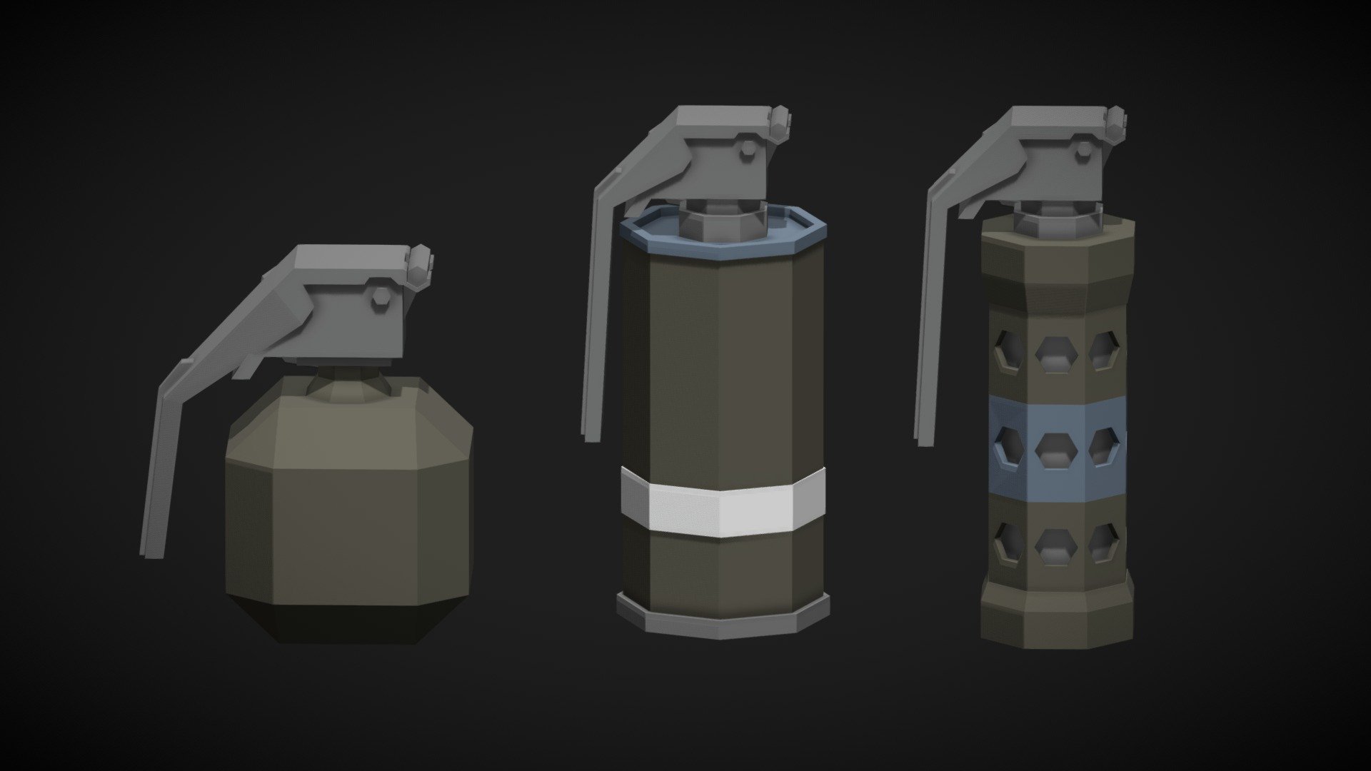 Grenade Pack - 3D model by Vextric [a7e616e] - Sketchfab