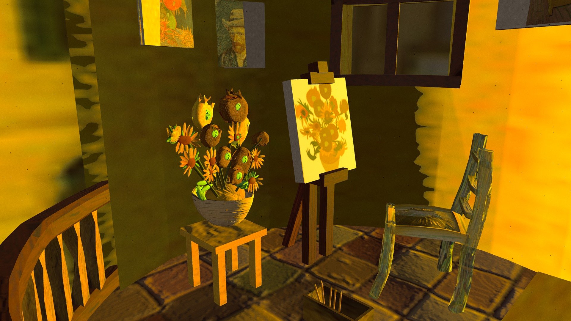 Sunflowers in the Yellow House - 3D model by Elly Filipic (@ellyfilipic ...