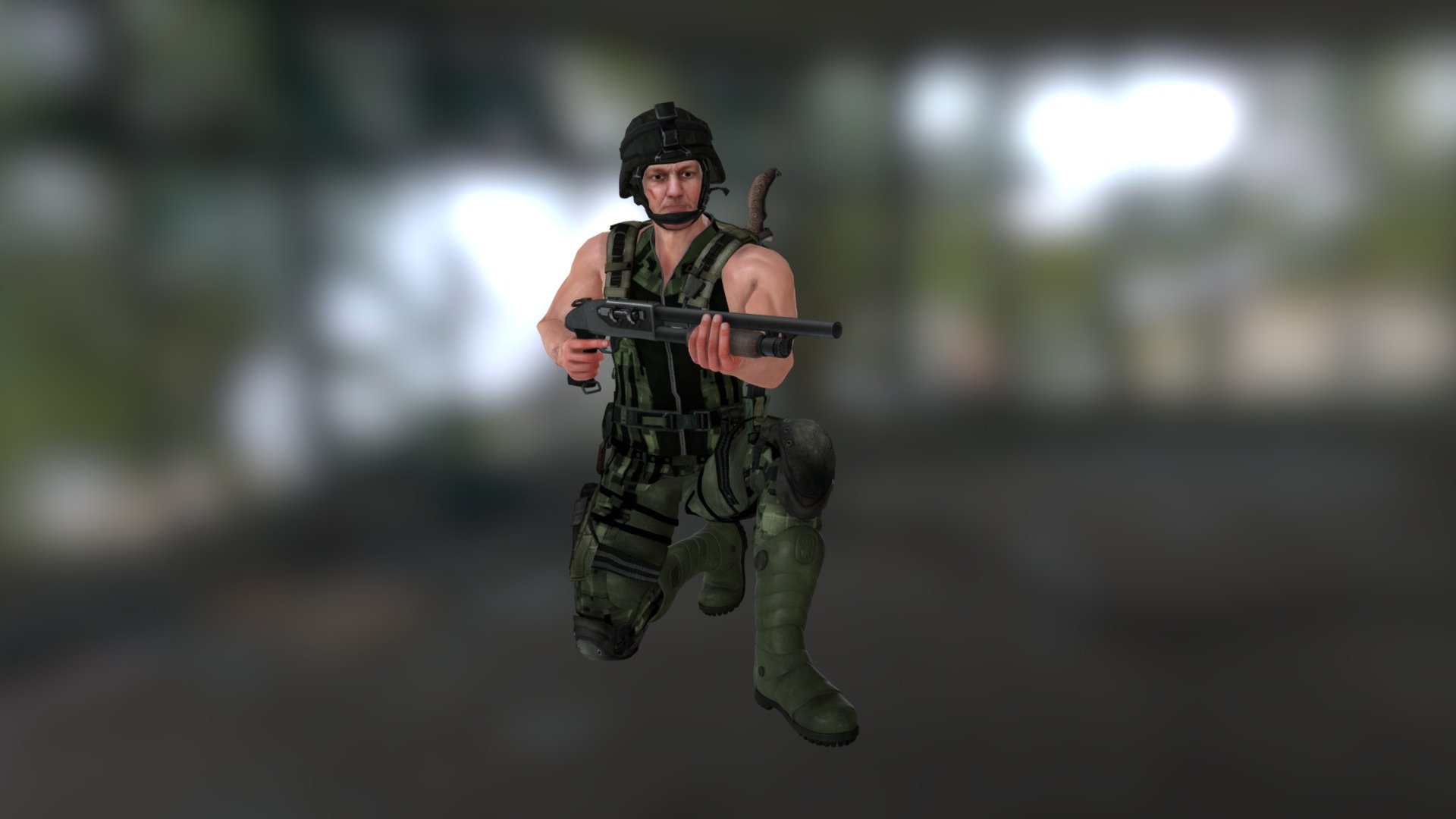 Low poly soldier game model with assets - Download Free 3D model by ...
