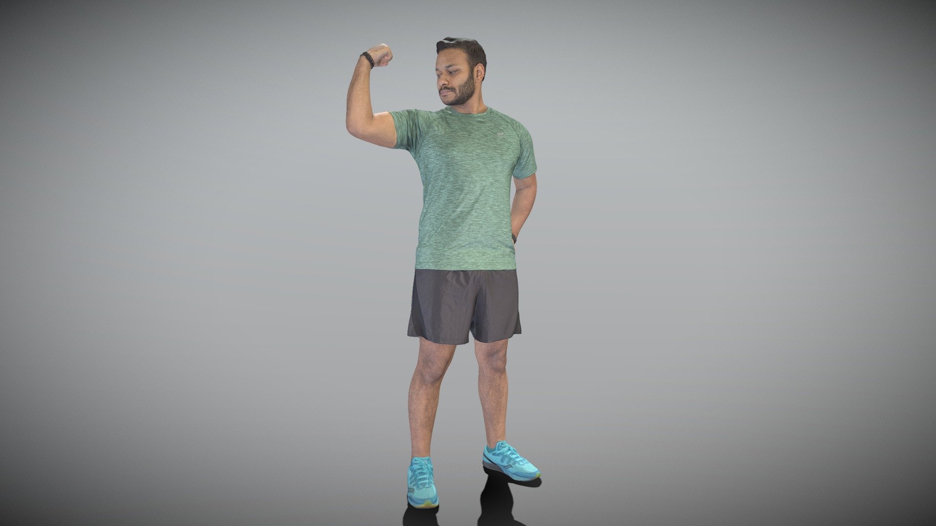 Young man showing his biceps 356 - Buy Royalty Free 3D model by ...