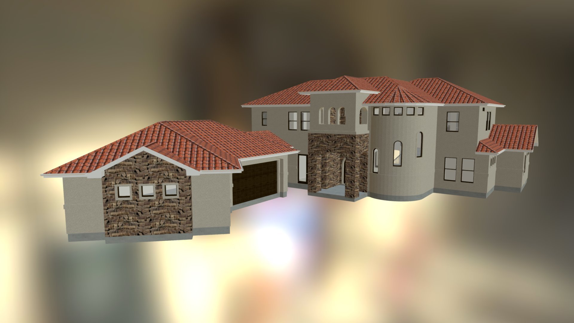 Tuscan Villa With Stone Accents - 3D model by lupinedctx ...