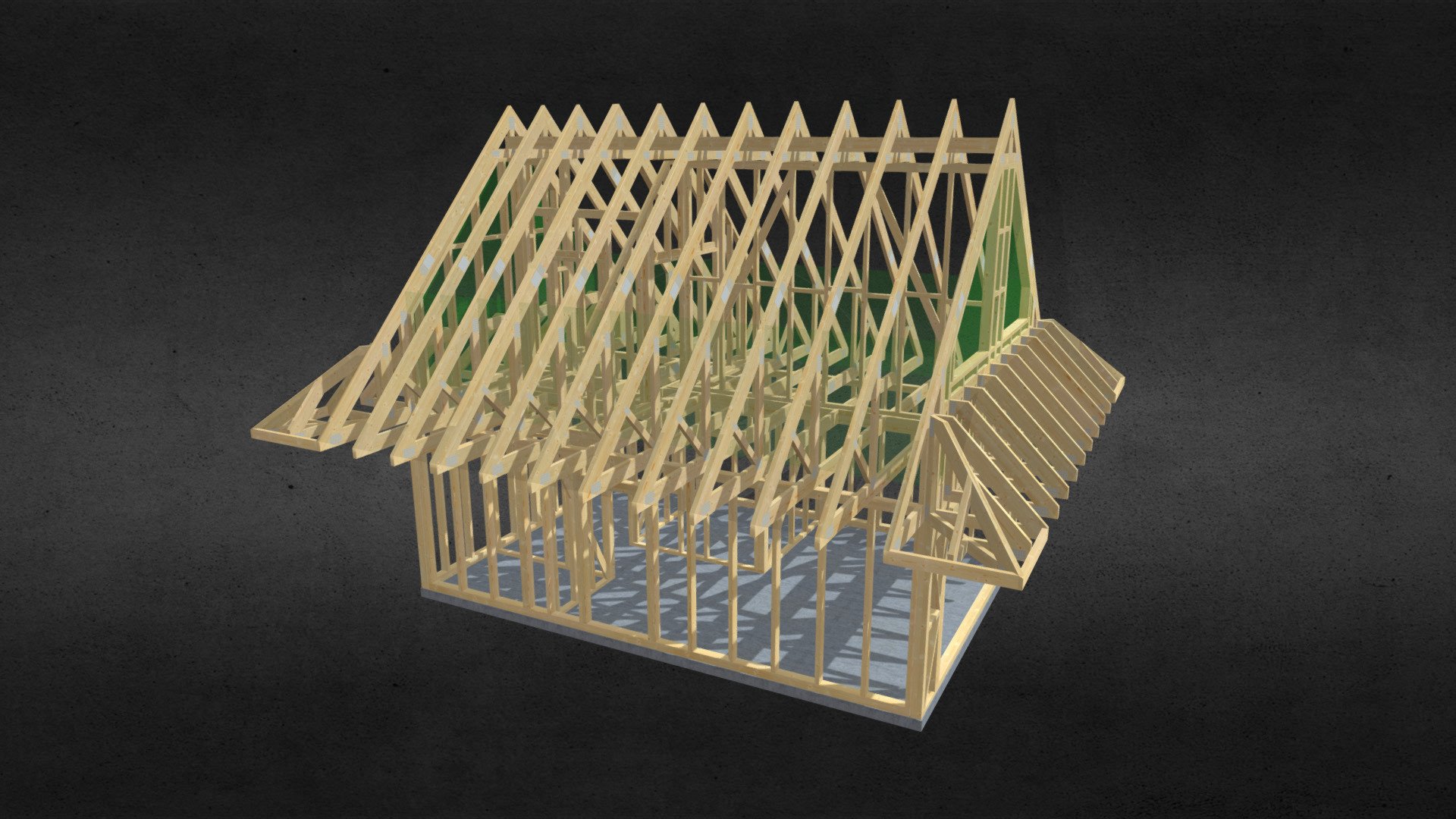 Wooden frame construction - house #3223 - Download Free 3D model by MK ...