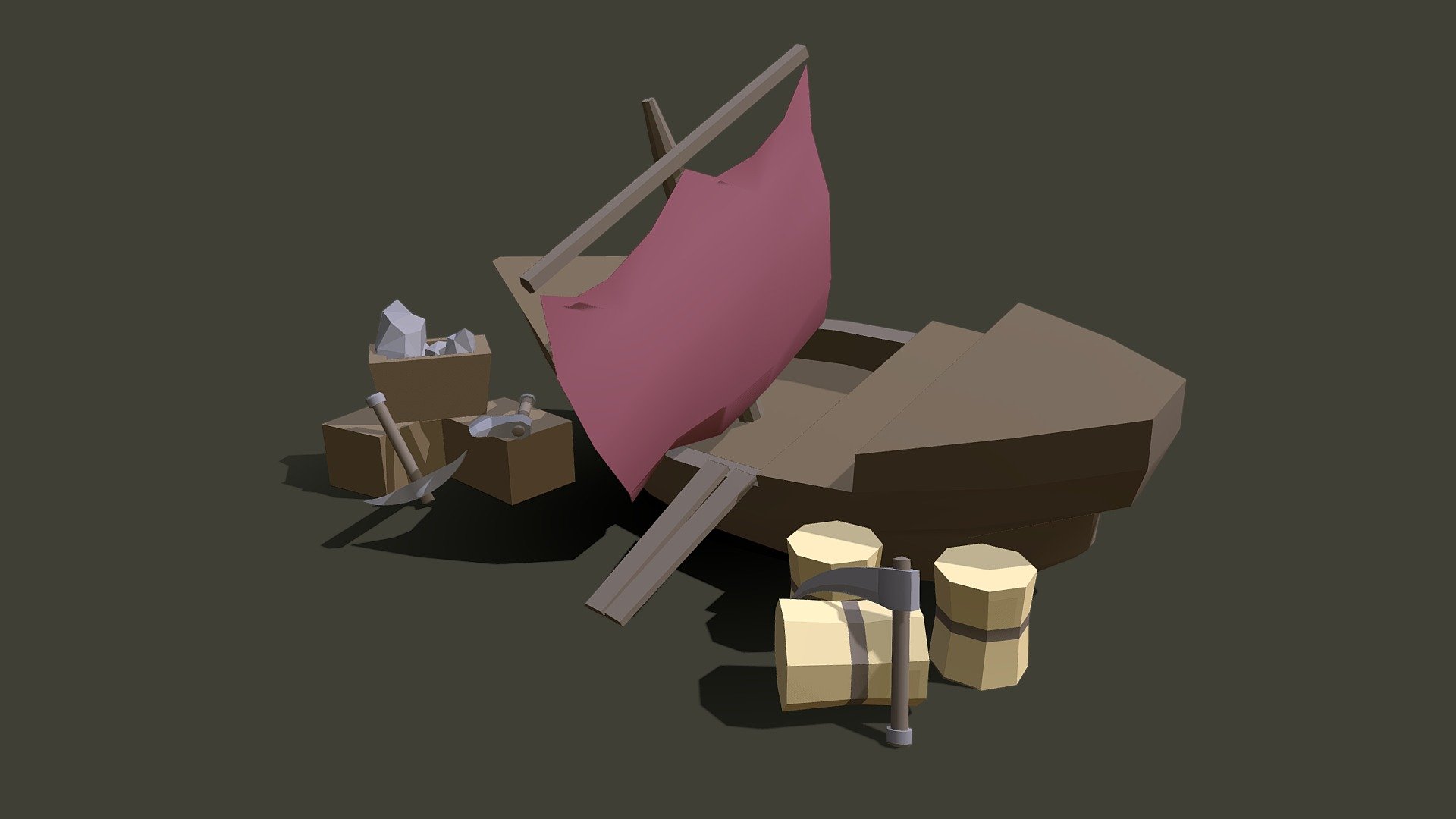 Stylised Medieval Buildings - Shipwreck - Download Free 3D model by Cleo Renshaw (@cleorenshaw ...
