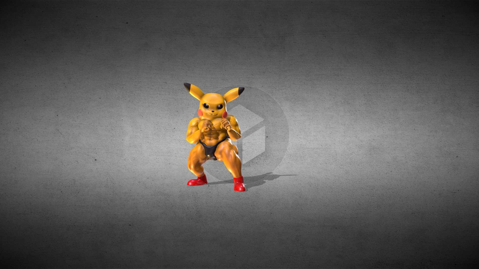 pikachu with big muscles - 3D model by theo.d [a80f0ce] - Sketchfab