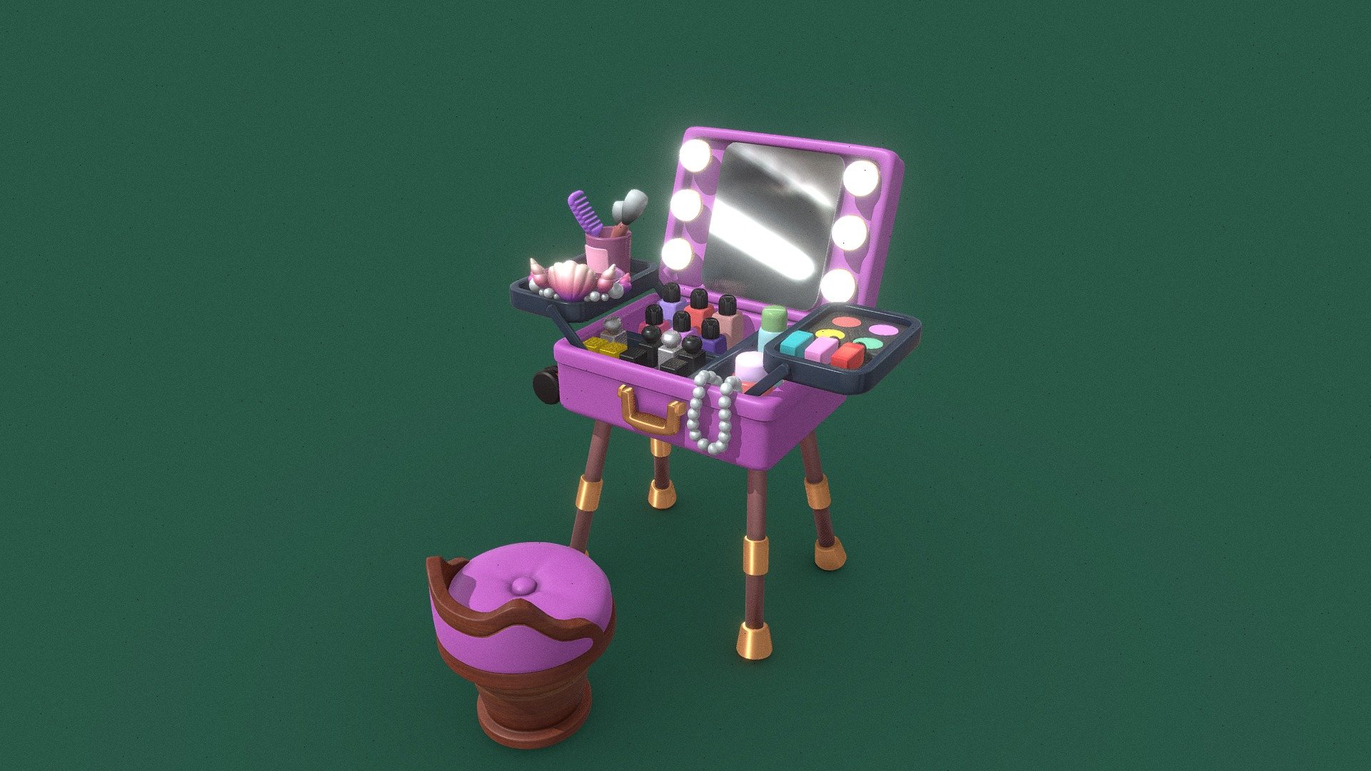 Cosmetic mirror - 3D model by Wiga [a81ad39] - Sketchfab
