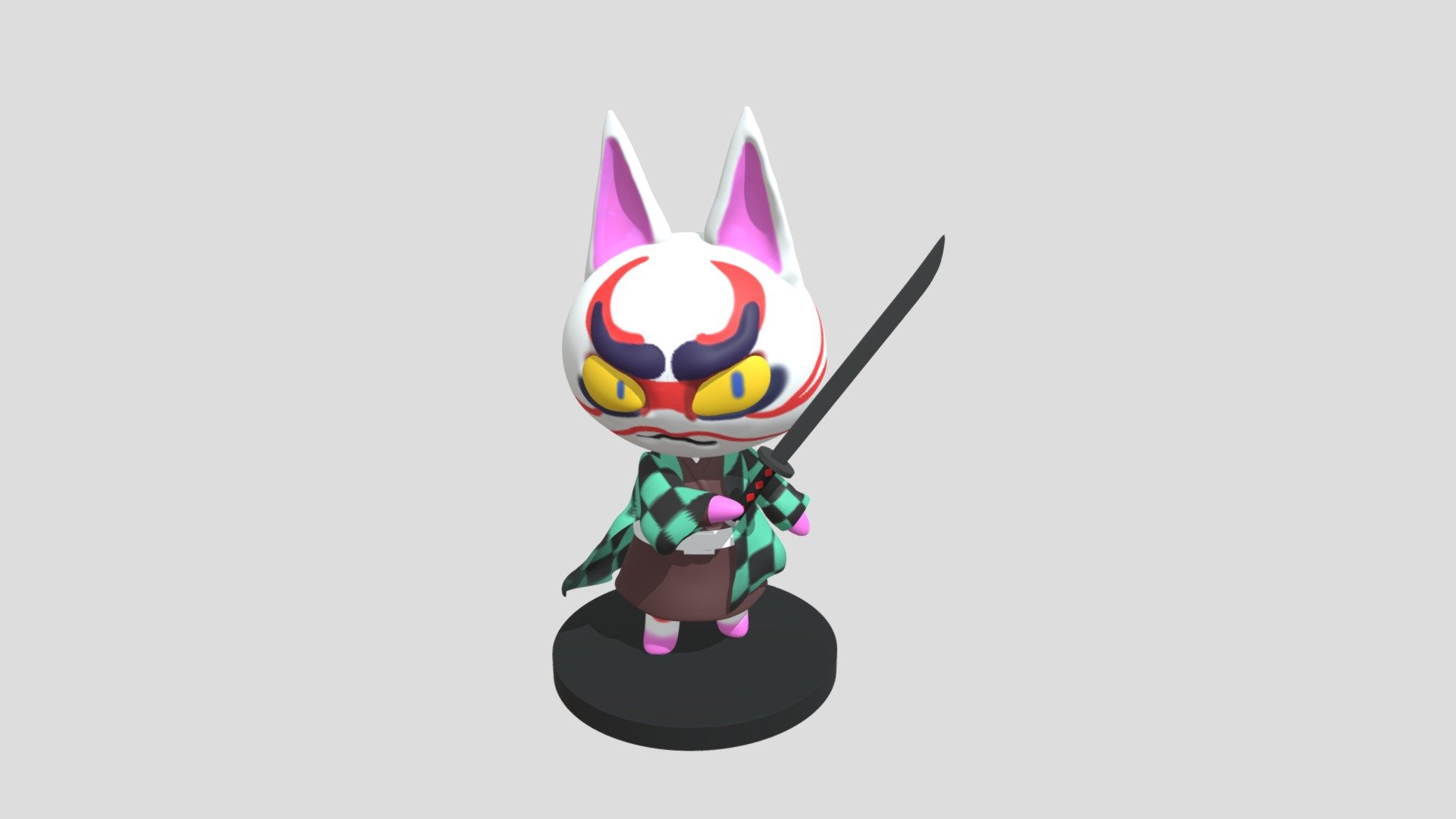 Demon Slayer Kabuki - 3D model by Rebecca Hinson (@RC-Hinson) [a81f6d7 ...