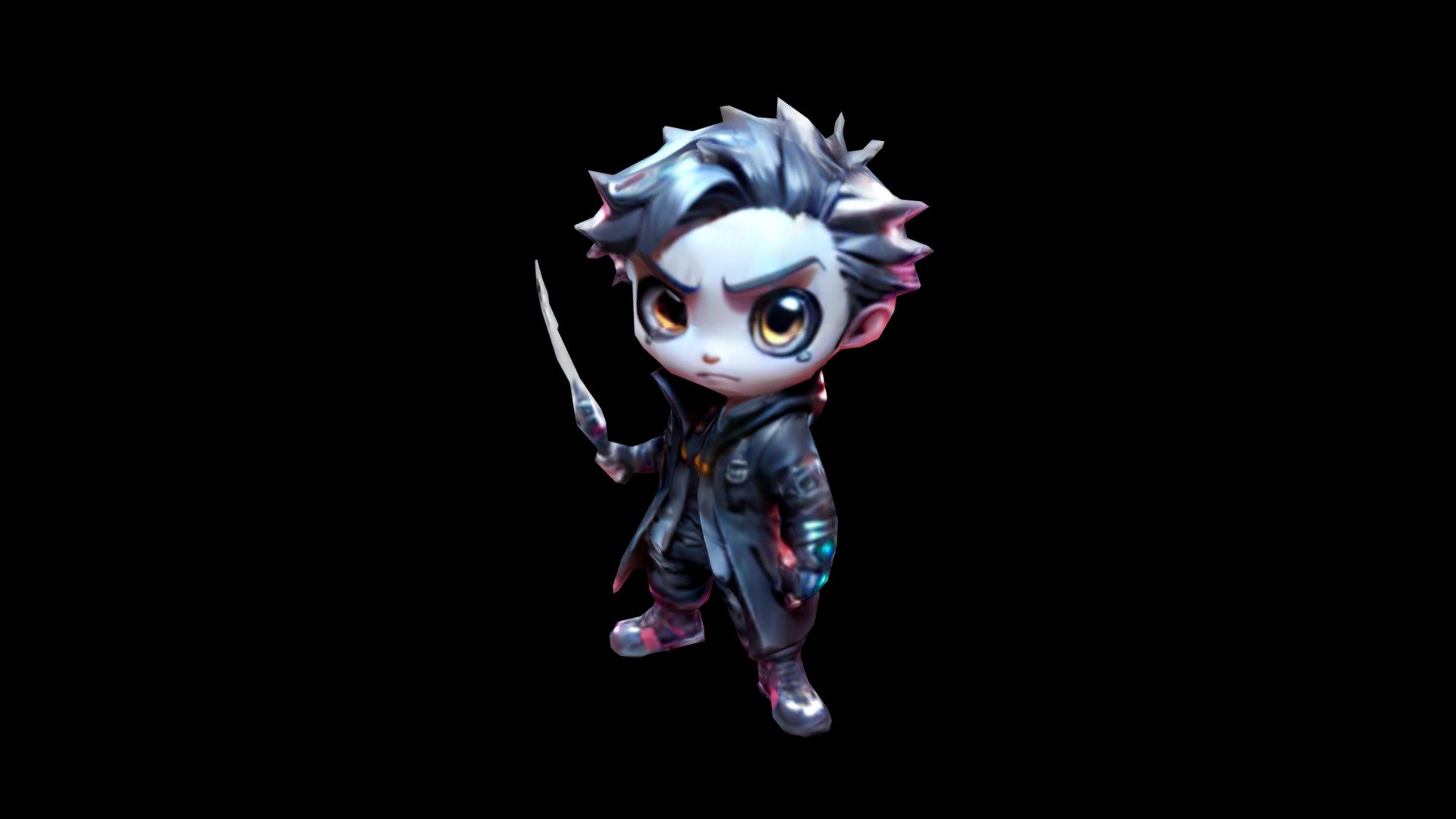 "Angry demon boy with a swordThis is an image of - Download Free 3D ...