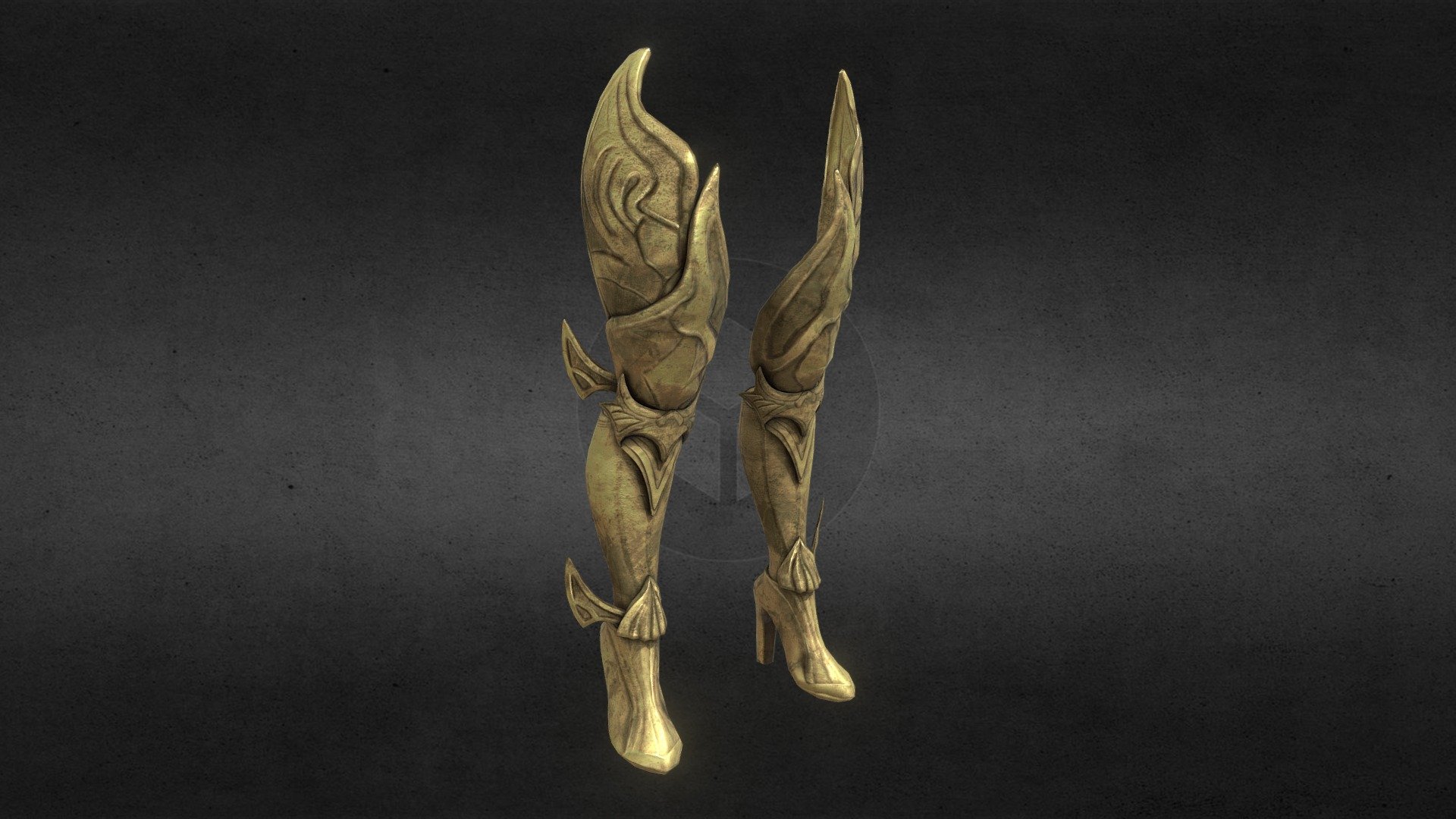 Leg Armor Royal Golden Lowpoly Game Asset - Download Free 3D model by ...