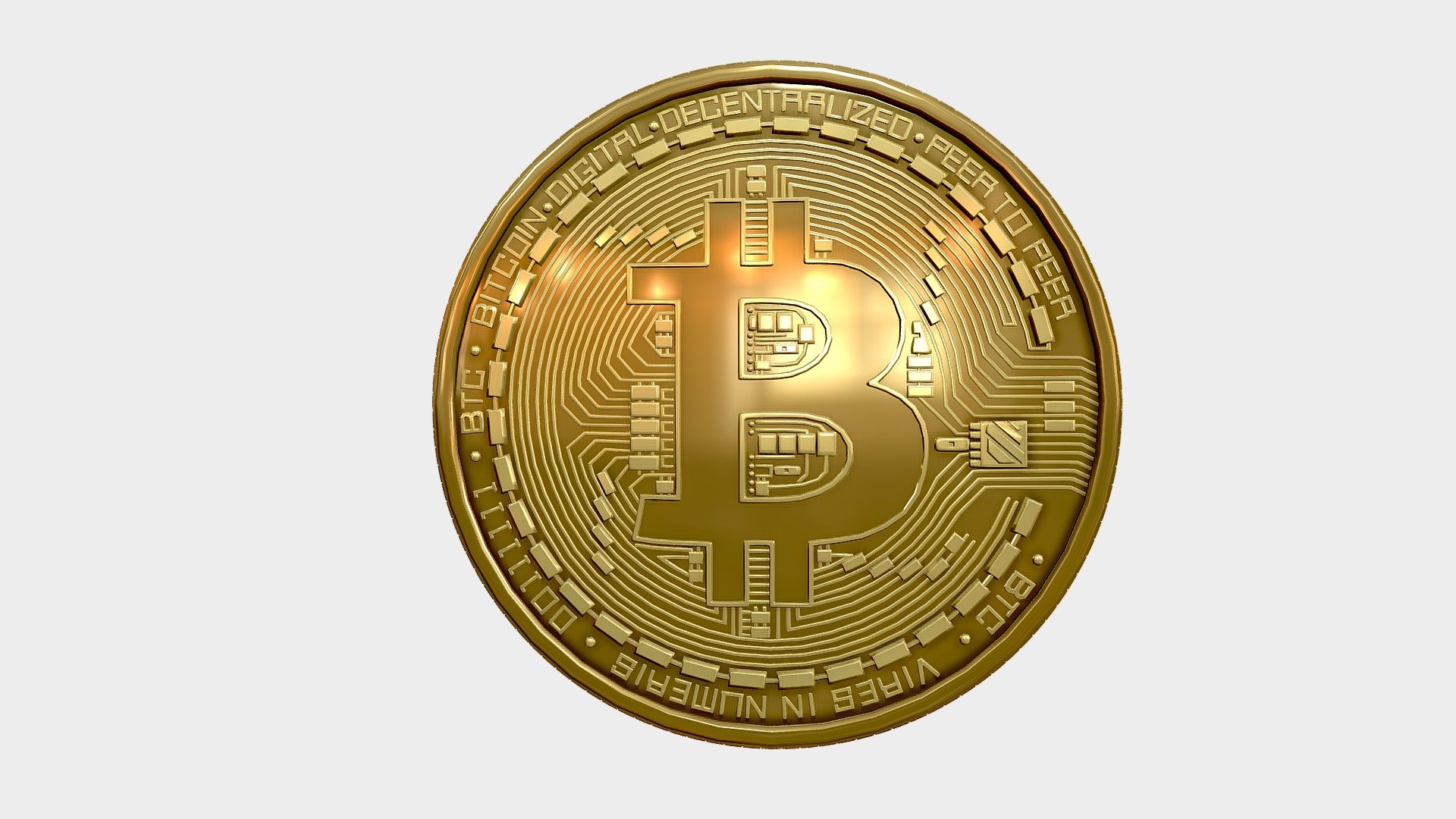 BTC Bitcoin - Quad Mesh - Clean Topology - Buy Royalty Free 3D model by ...