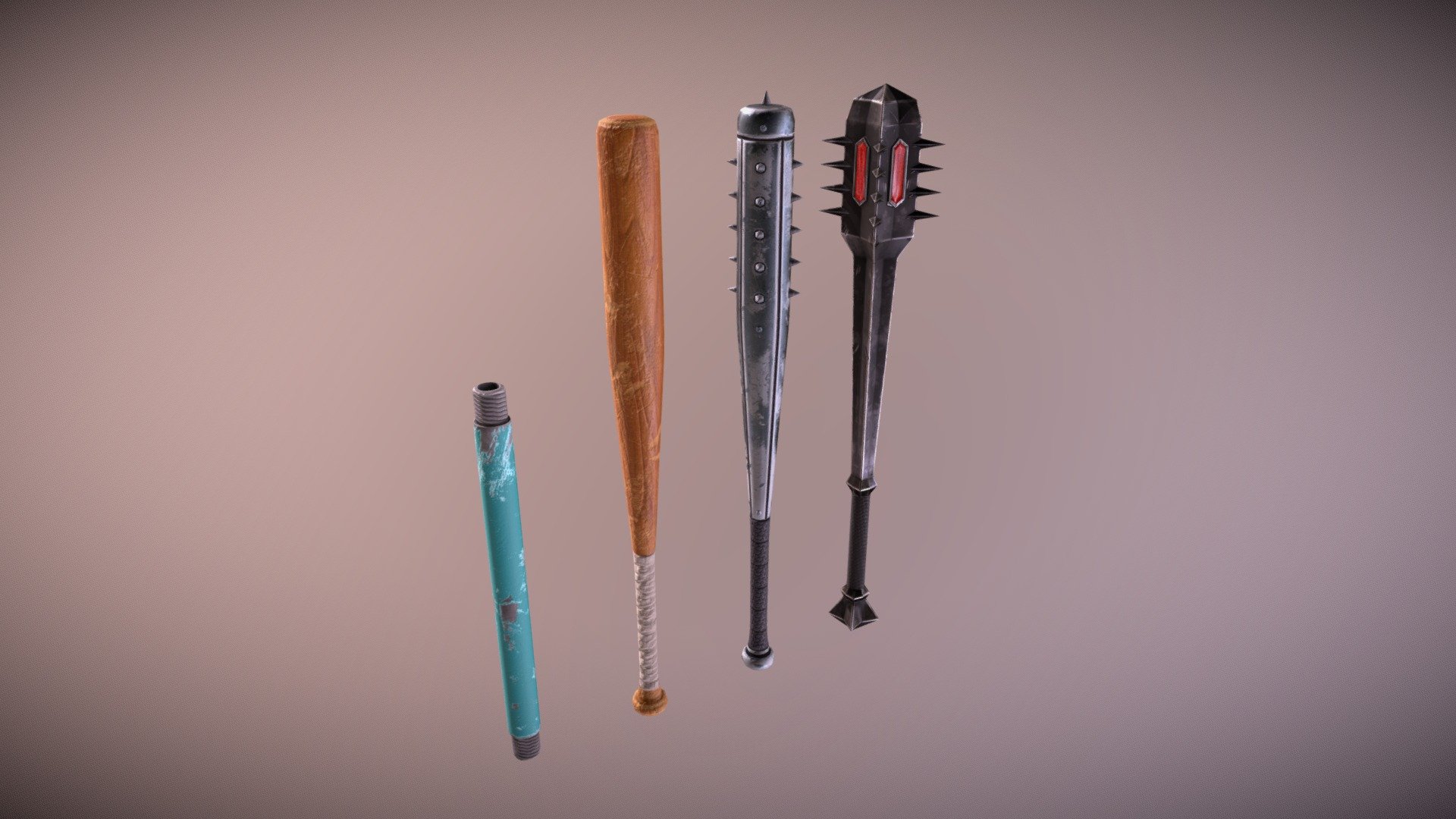 Clubs and Bats - 3D model by Squeep [a82a871] - Sketchfab