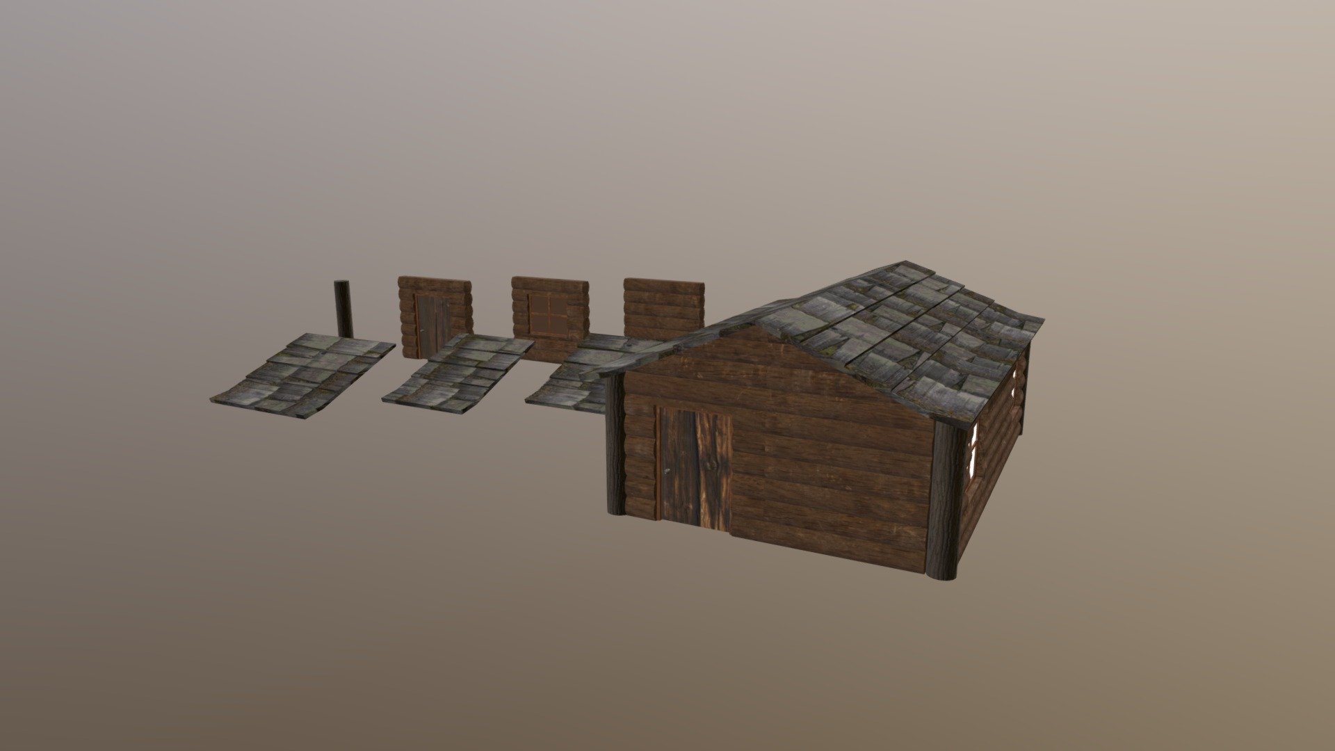 Modular Log Cabin - 3D model by daclarke [a830494] - Sketchfab