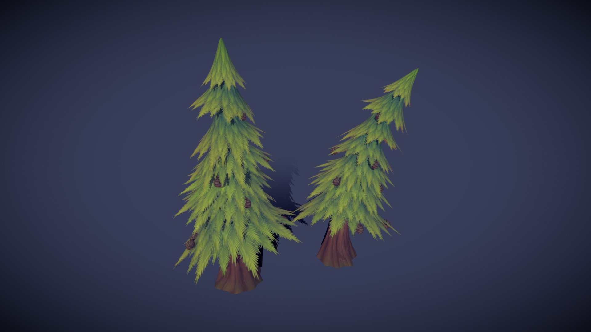 Stylized Hand-painted Pinetrees - 3D model by Graham (@graham3d ...
