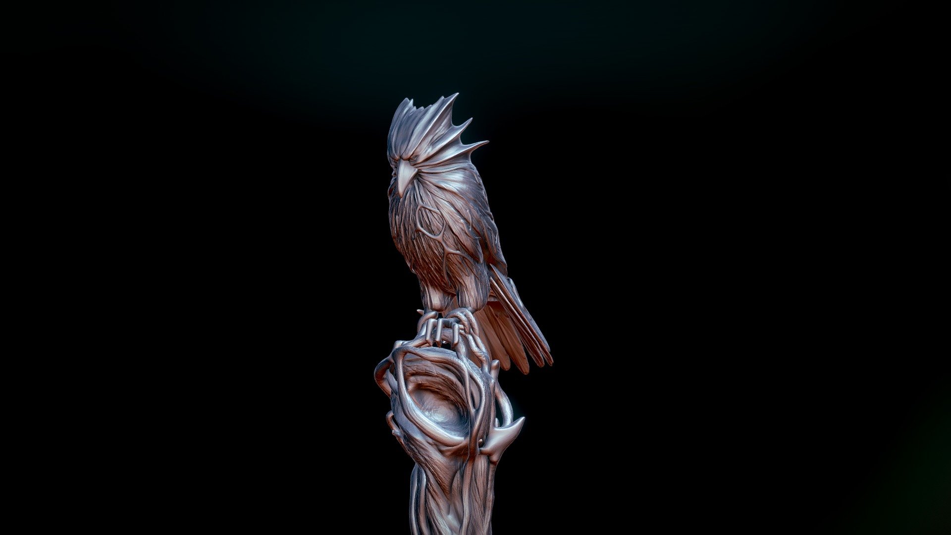 Medivh's Raven Staff Topper 3D fan art - Buy Royalty Free 3D model by ...