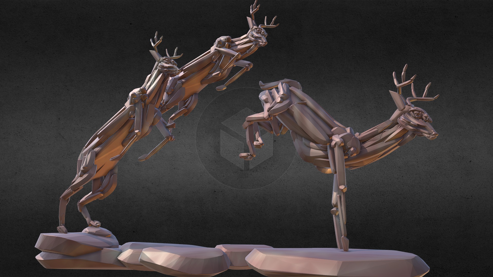WHITETAIL DEER JUMP - 3D model by lestersculpt [a840a02] - Sketchfab