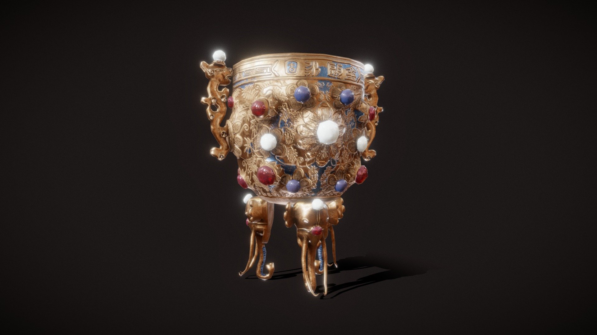 Chinese ancient artifact cup - Buy Royalty Free 3D model by victory ...