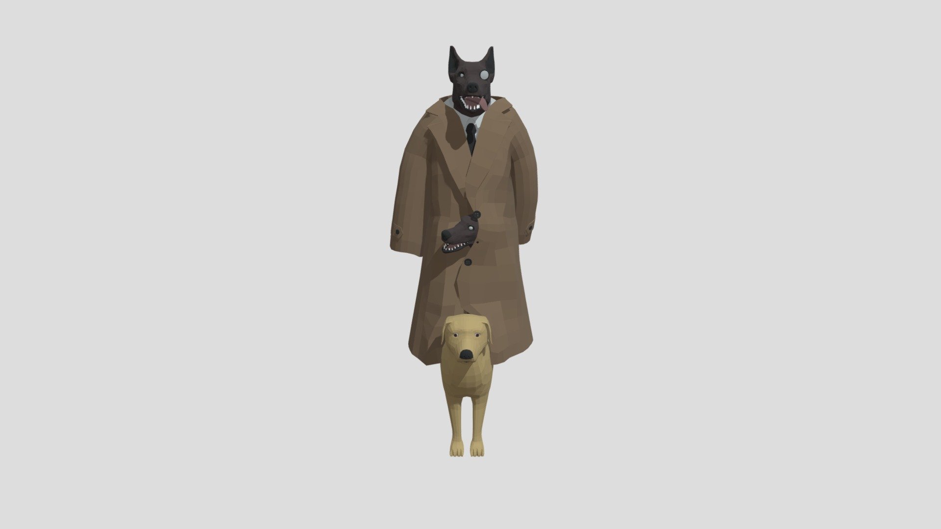 Three Dogs in a Trench coat - 3D model by gkkillzone [a8478f5] - Sketchfab