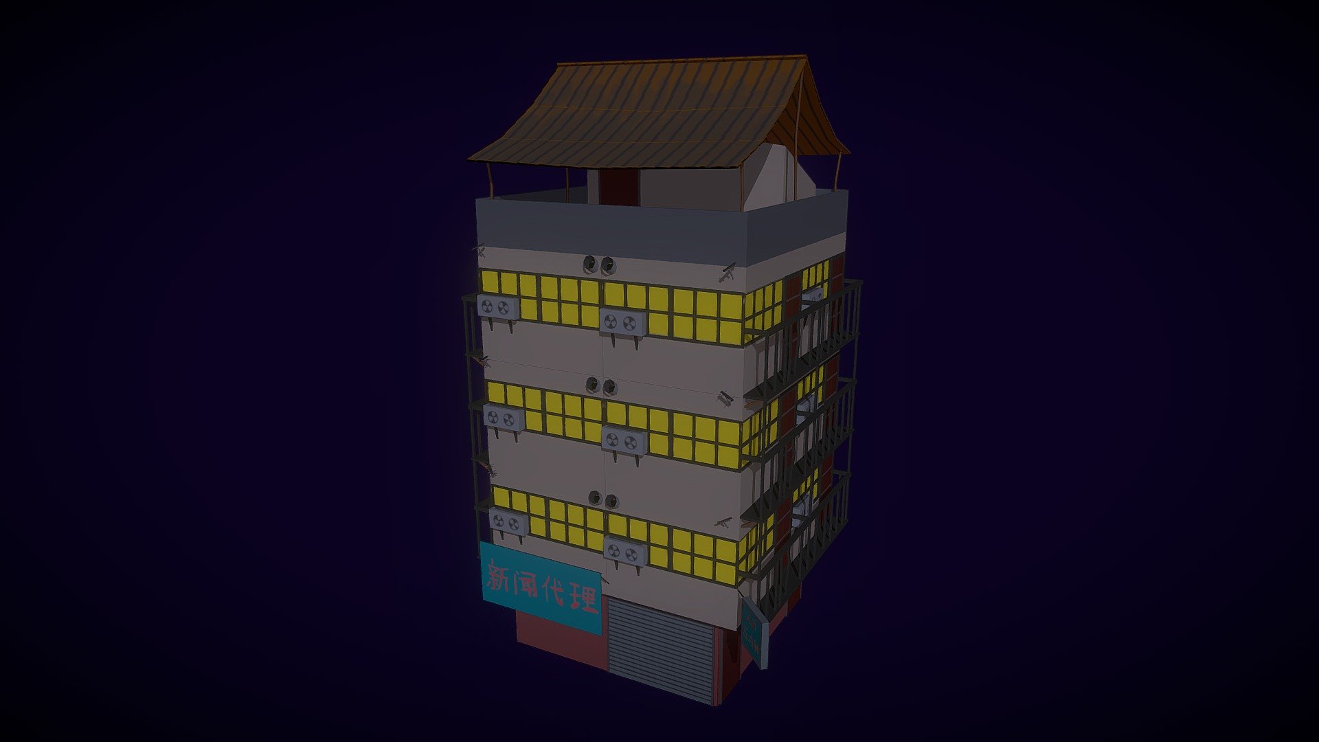 Low Poly Hong Kong Inspired Apartment block - Download Free 3D model by ...