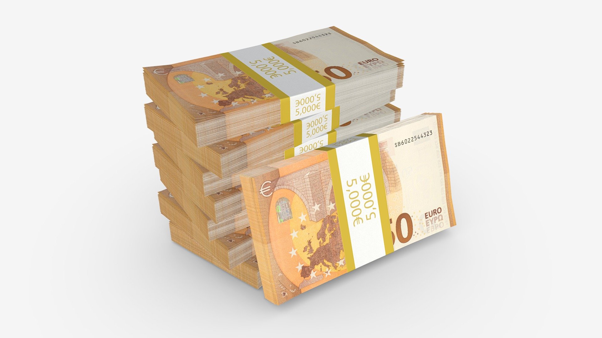 Euro banknote bundles medium set - Buy Royalty Free 3D model by HQ3DMOD ...