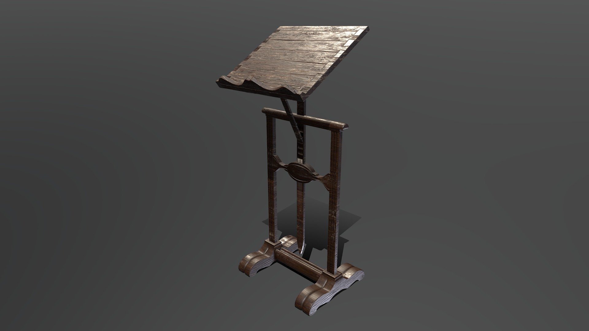 Wooden medieval bookstand - Download Free 3D model by chaschinkaa ...