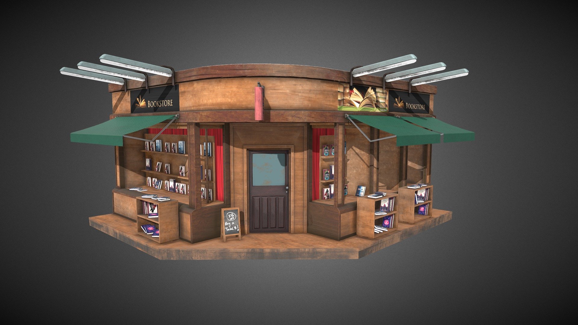 Book Store - Store Front - Buy Royalty Free 3D model by Devden [a85aaa8 ...
