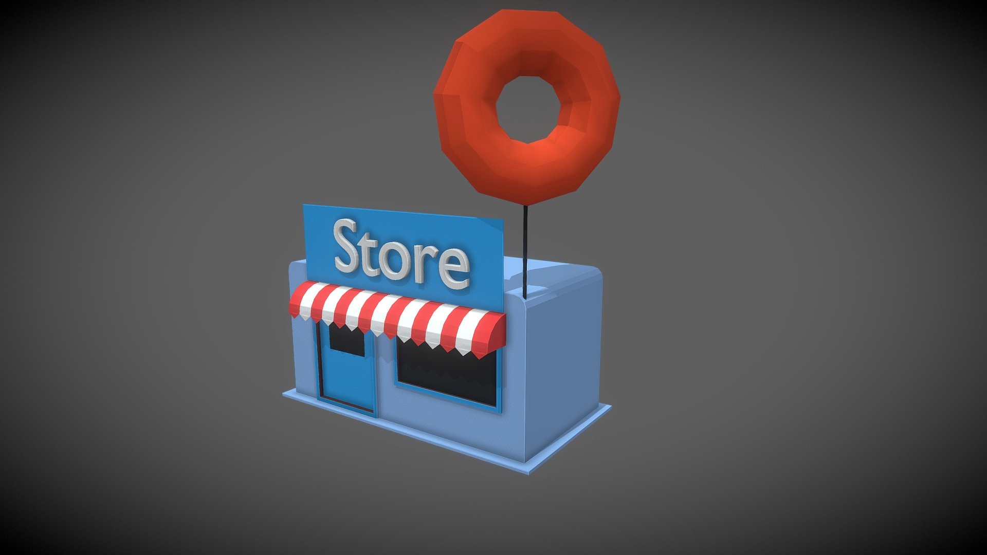 3D Low Poly Store - 3D model by CDMNK [a85e66a] - Sketchfab