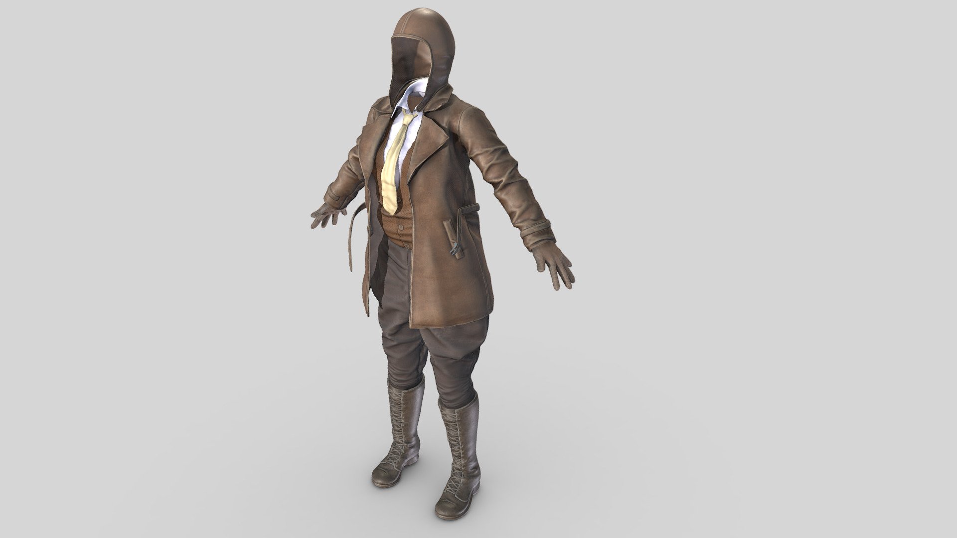 Historic Vintage Aviator Outfit - Buy Royalty Free 3D model by 3dia ...