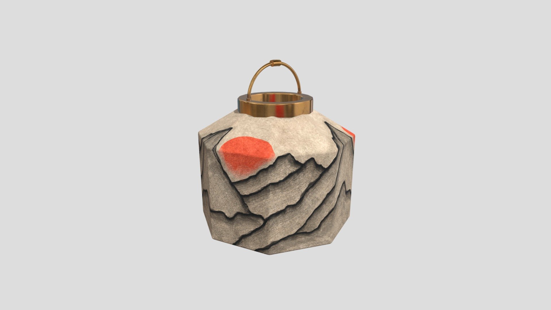 Painted-mountain Paper Lantern - 3D model by amsiu [a86be2e] - Sketchfab