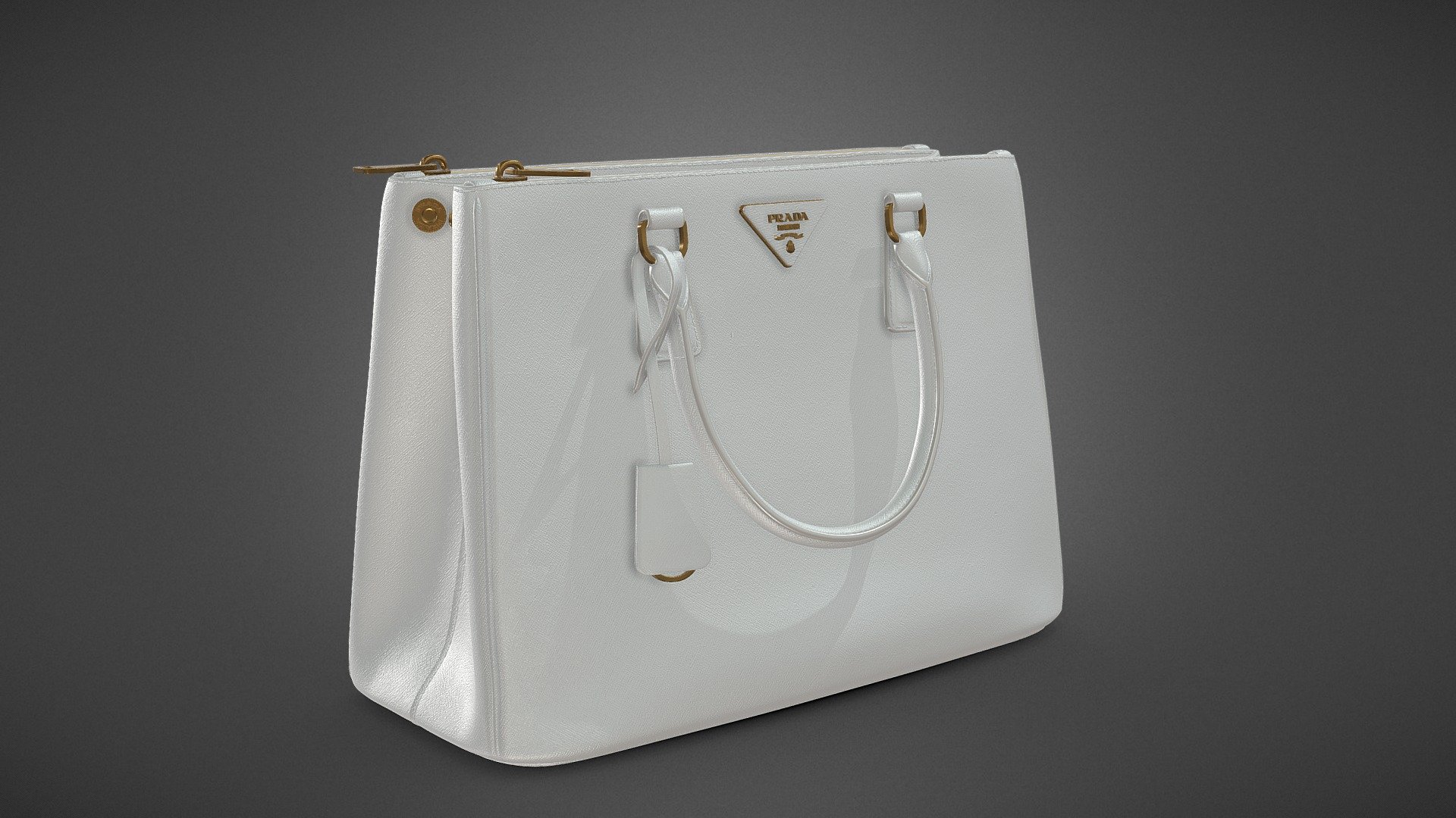 Prada Bag Galleria Med. Saffiano white leather - 3D model by Antonio ...